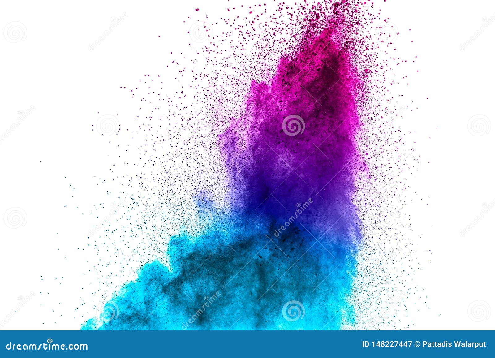 Purple Blue Color Powder Explosion on White Background Stock Image ...
