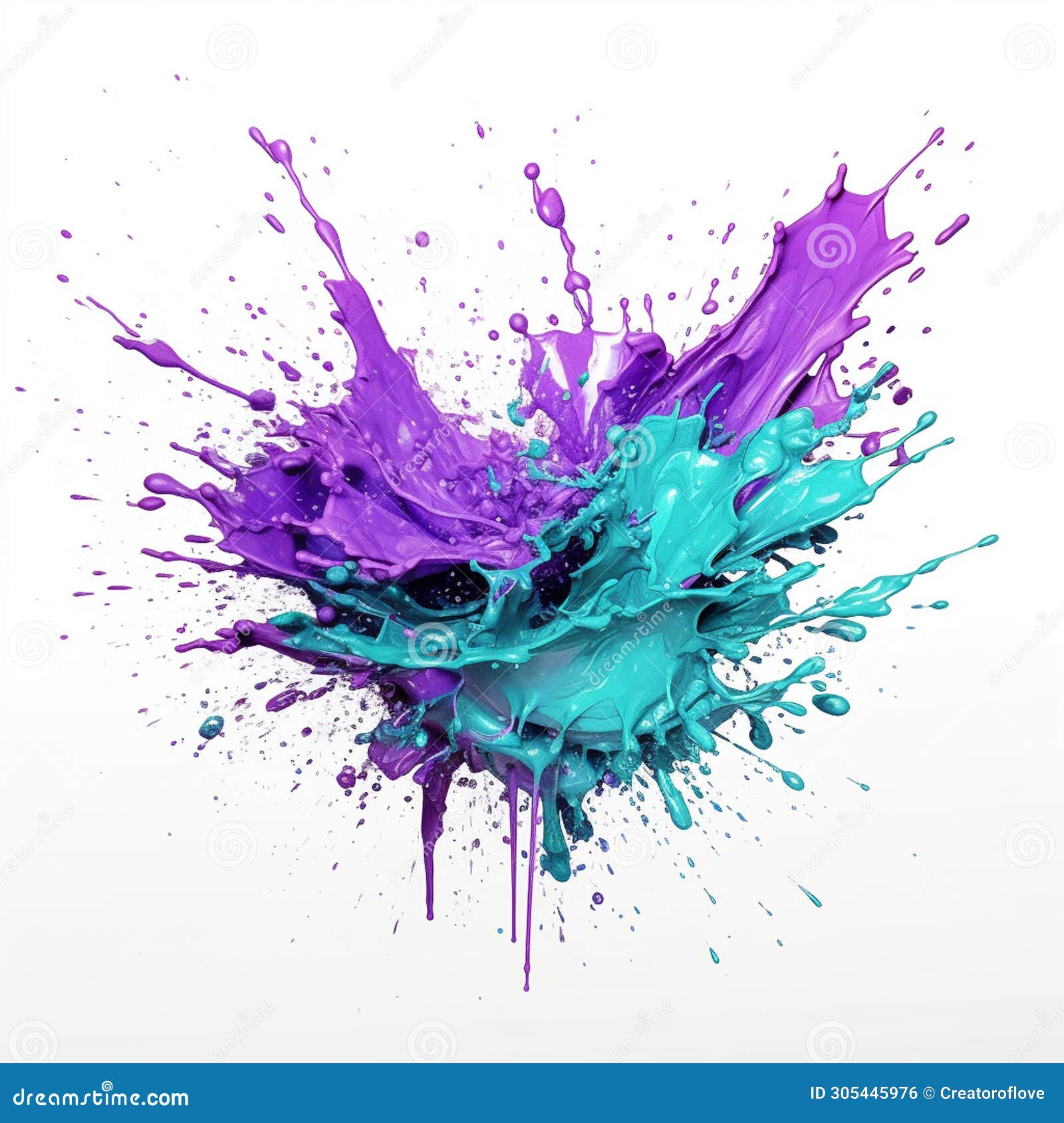 Purple and Blue Color Splashes on White Background Stock Illustration ...