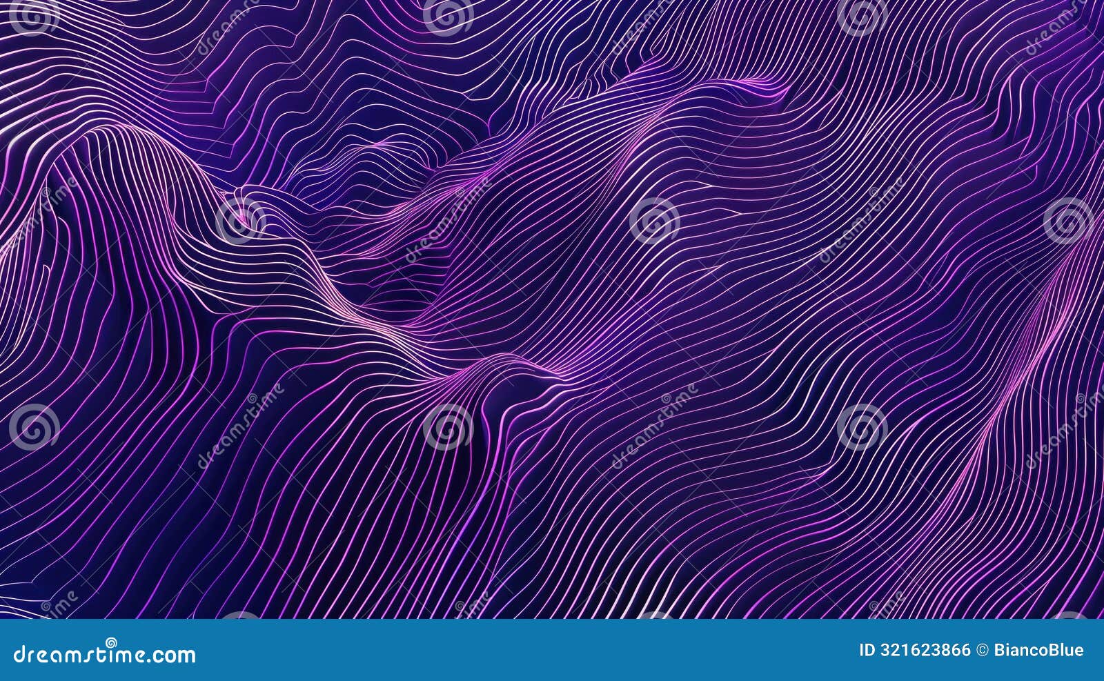 Purple and Blue Contour Lines on a Black Background AIG51A Stock Photo ...