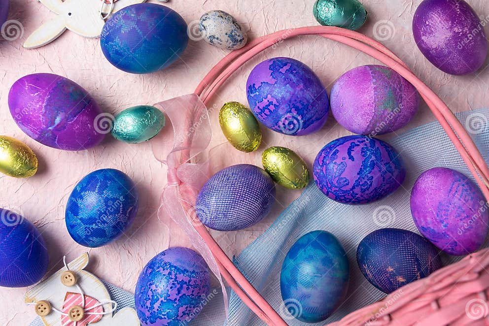 Purple and blue Easter stock photo. Image of backdrop - 245133510