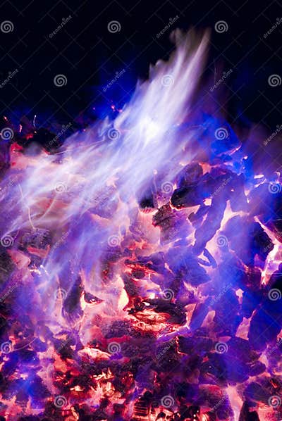 Purple and Blue Flames of Fire Stock Photo - Image of camp, cool: 2580806