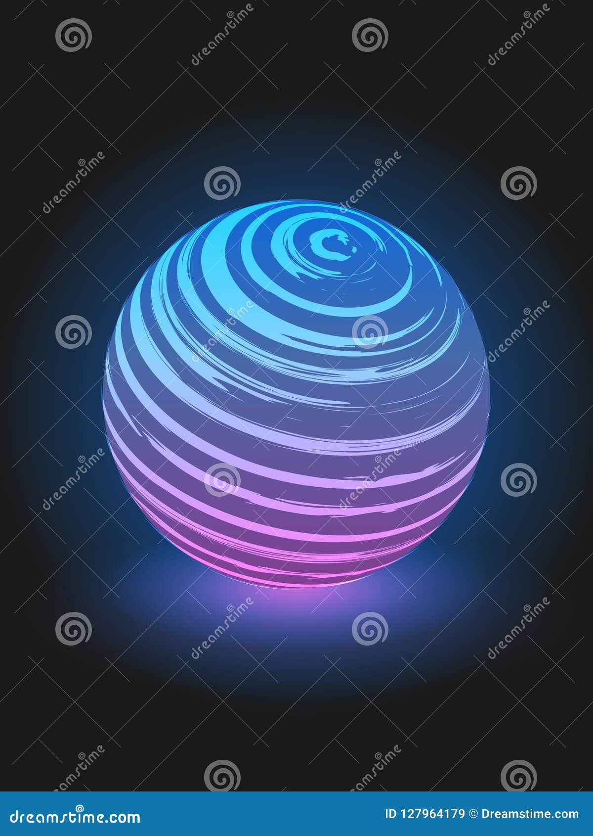 Purple with Blue Glow Ball on Black Background Stock Vector ...
