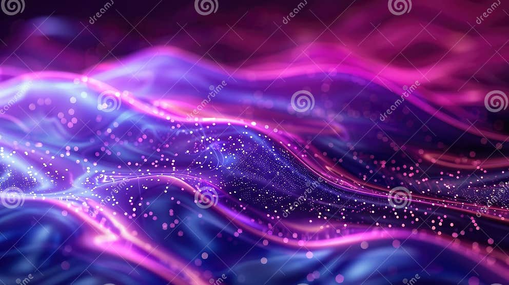 Purple and Blue Glowing Particles Form an Abstract Wave Pattern AIG535 ...