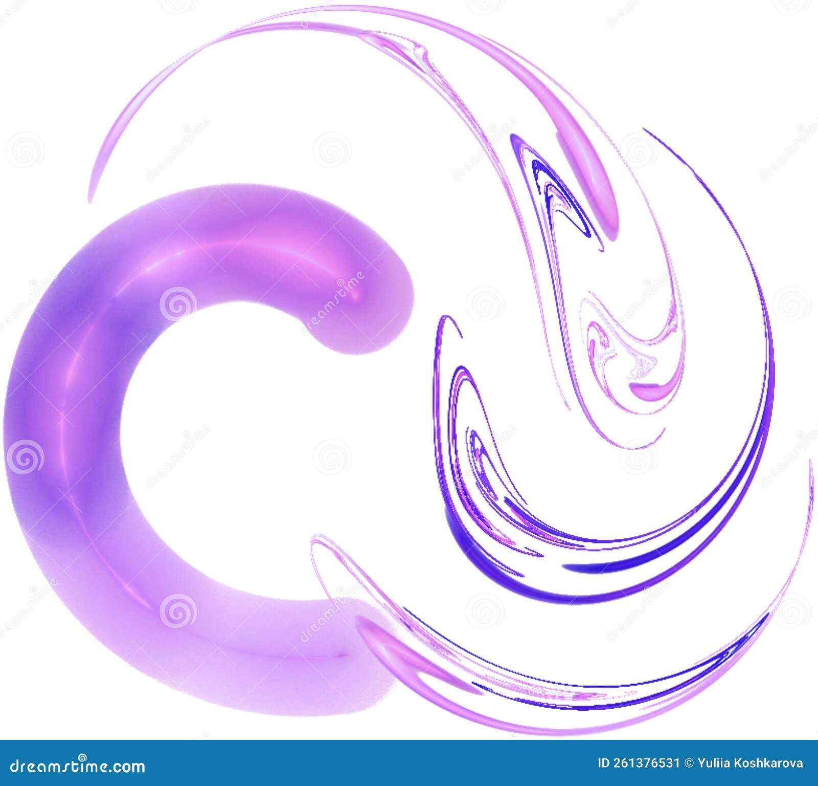 Purple Blue Linear Abstract Drawing, Isolated Element Stock Image ...