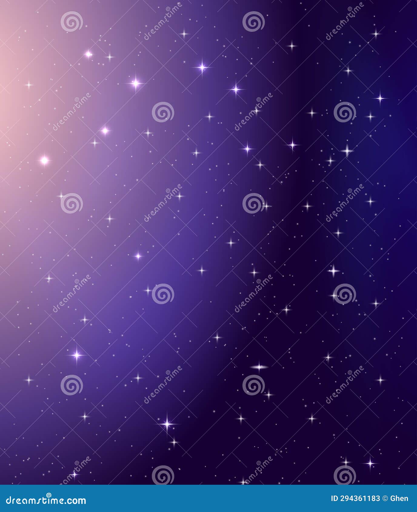A Purple Blue Night Sky with Stars Vertical Background. Vector Stock ...