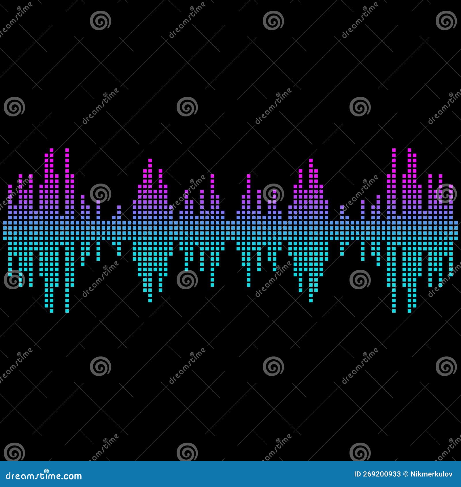 Pixel Abstract Neon Frequency Wave Background Stock Illustration ...