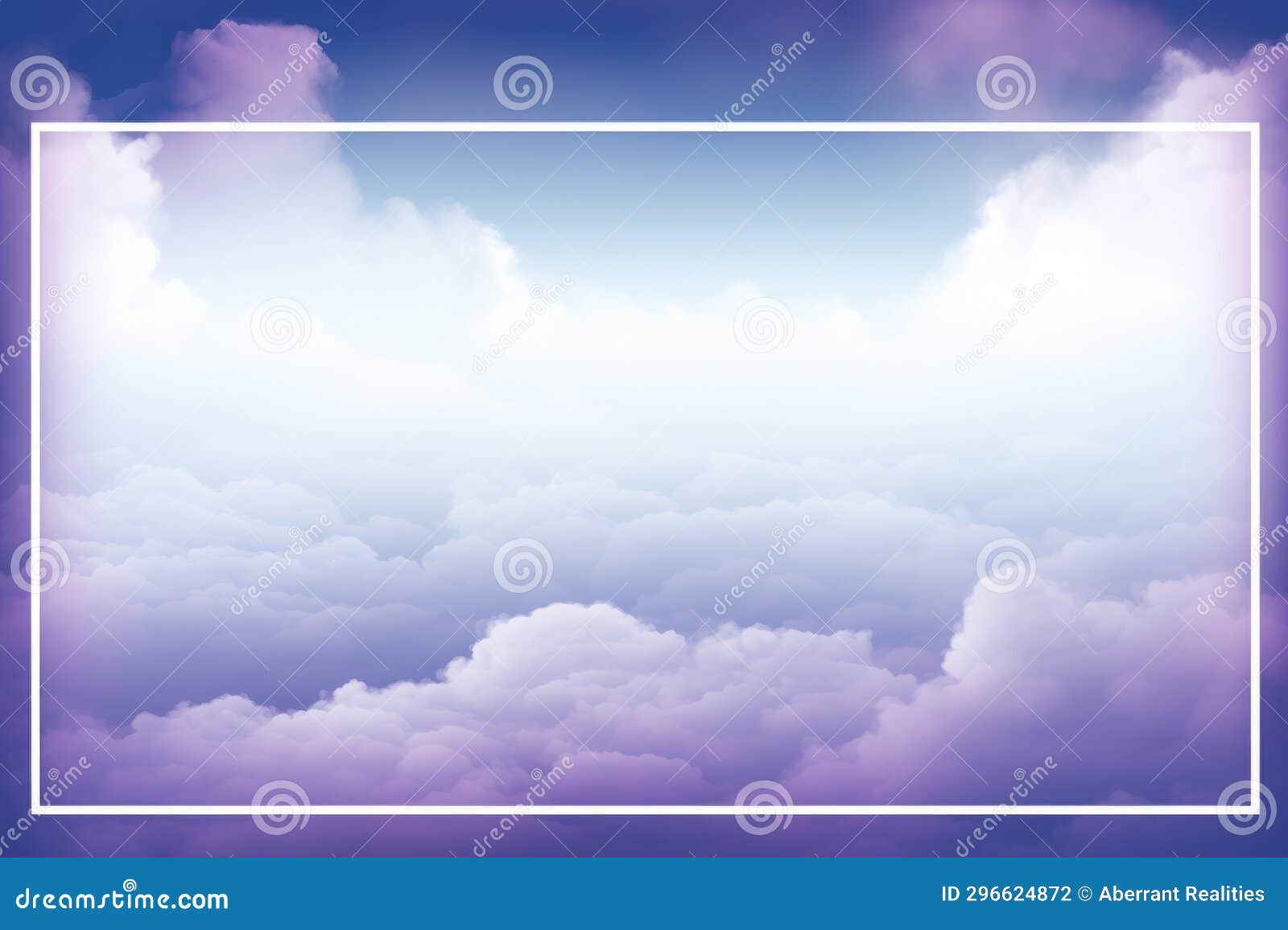 A Purple and Blue Sky with Clouds and a White Frame Stock Illustration ...