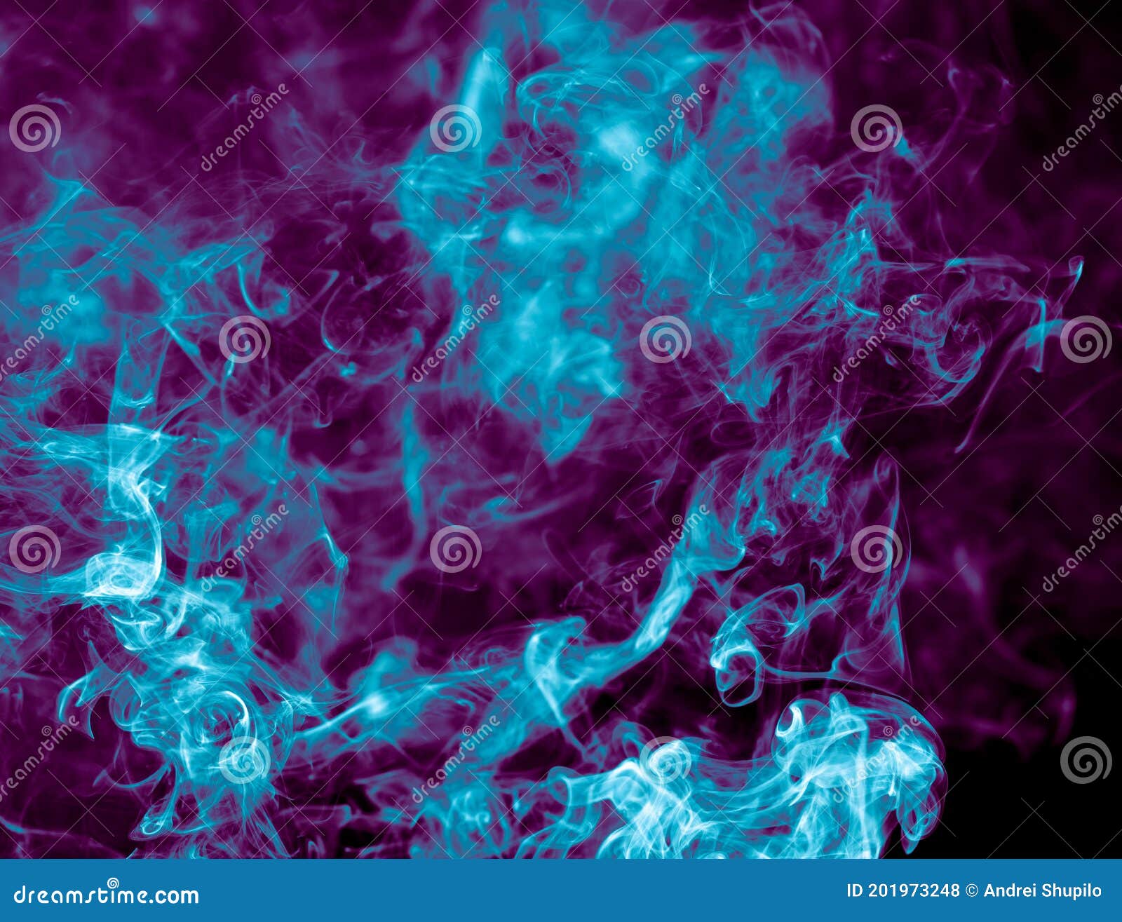Purple and Blue Smoke Isolated on Black Background. Abstraction Stock ...