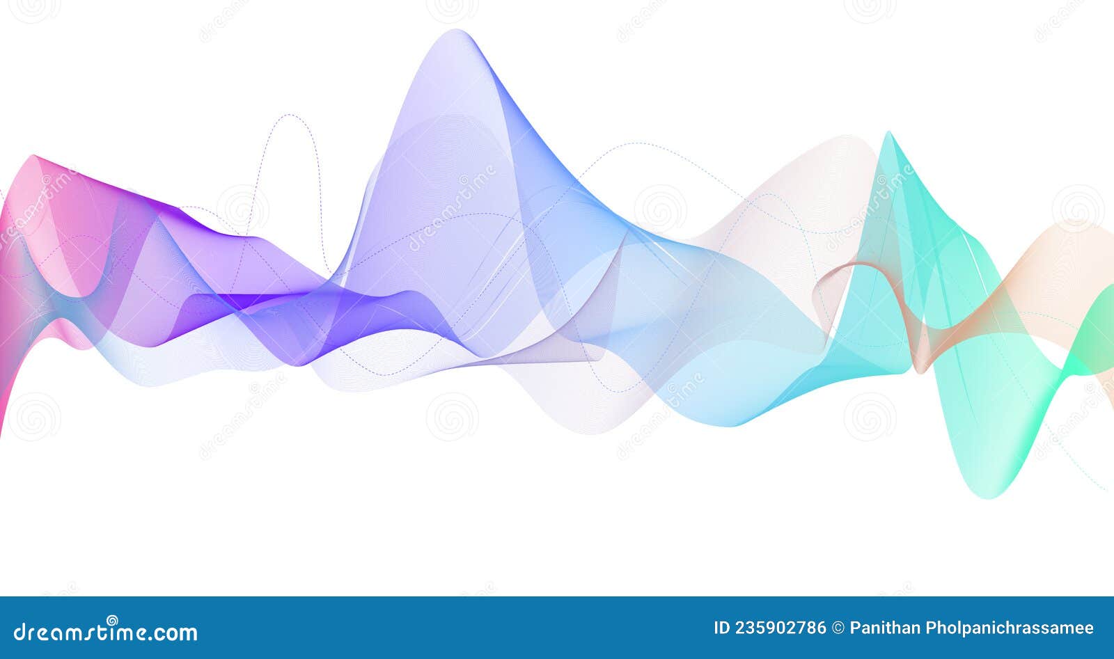 Purple Blue Sound Wave Line Curve on White Background. Stock Vector ...