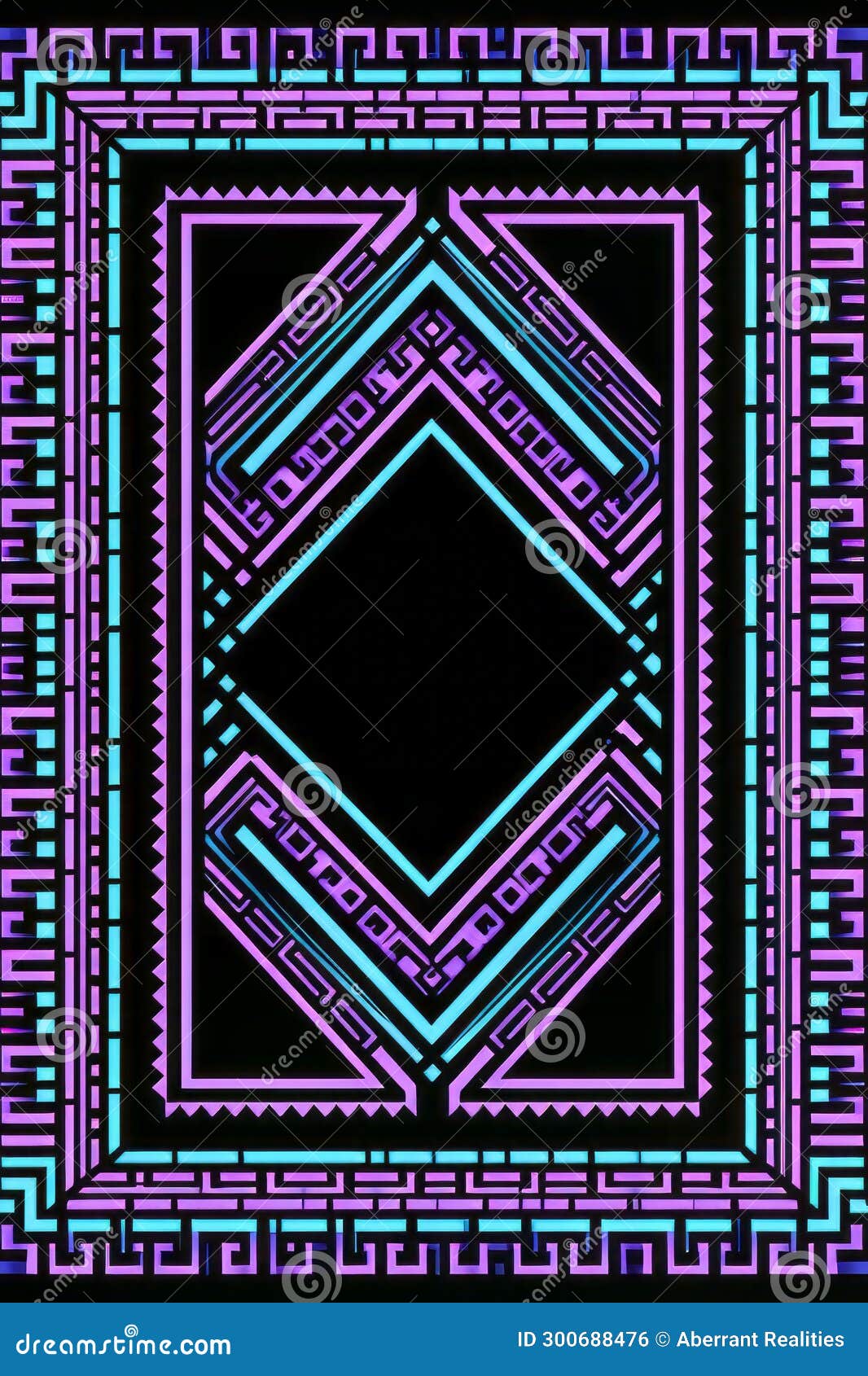 A Purple and Blue Square Pattern on a Black Background Stock ...