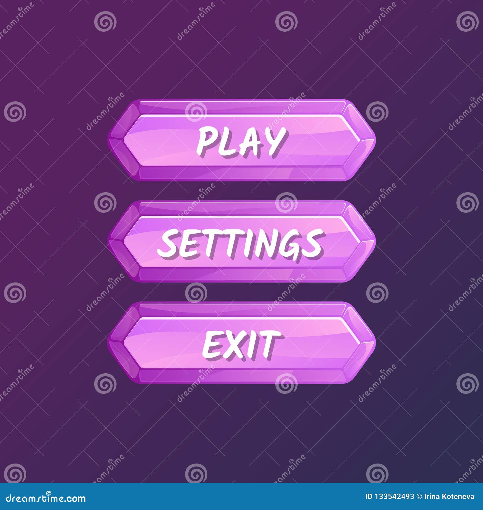Purple Board for Game Menu Interface Stock Illustration - Illustration ...