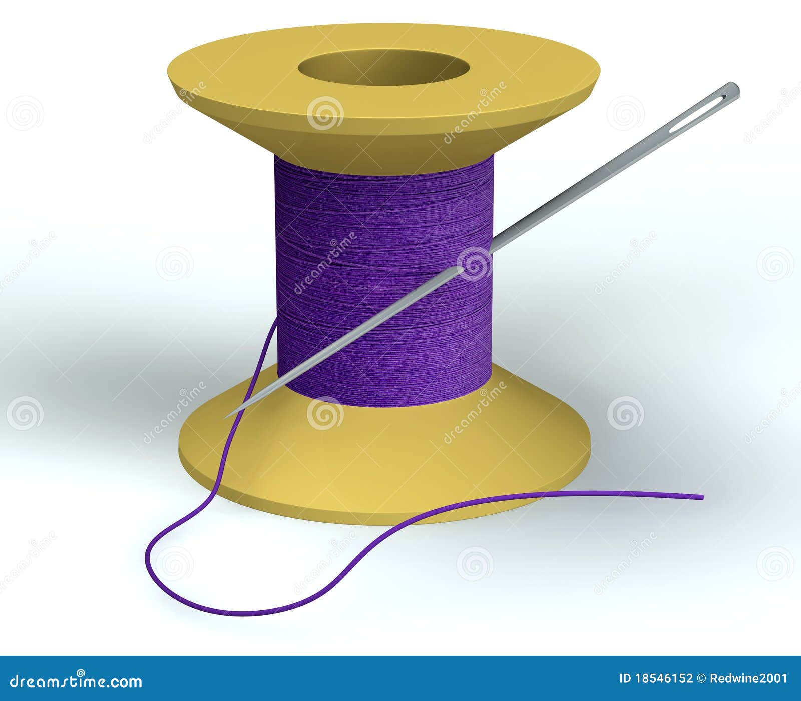 Purple bobbin with needle stock illustration. Illustration of cotton ...