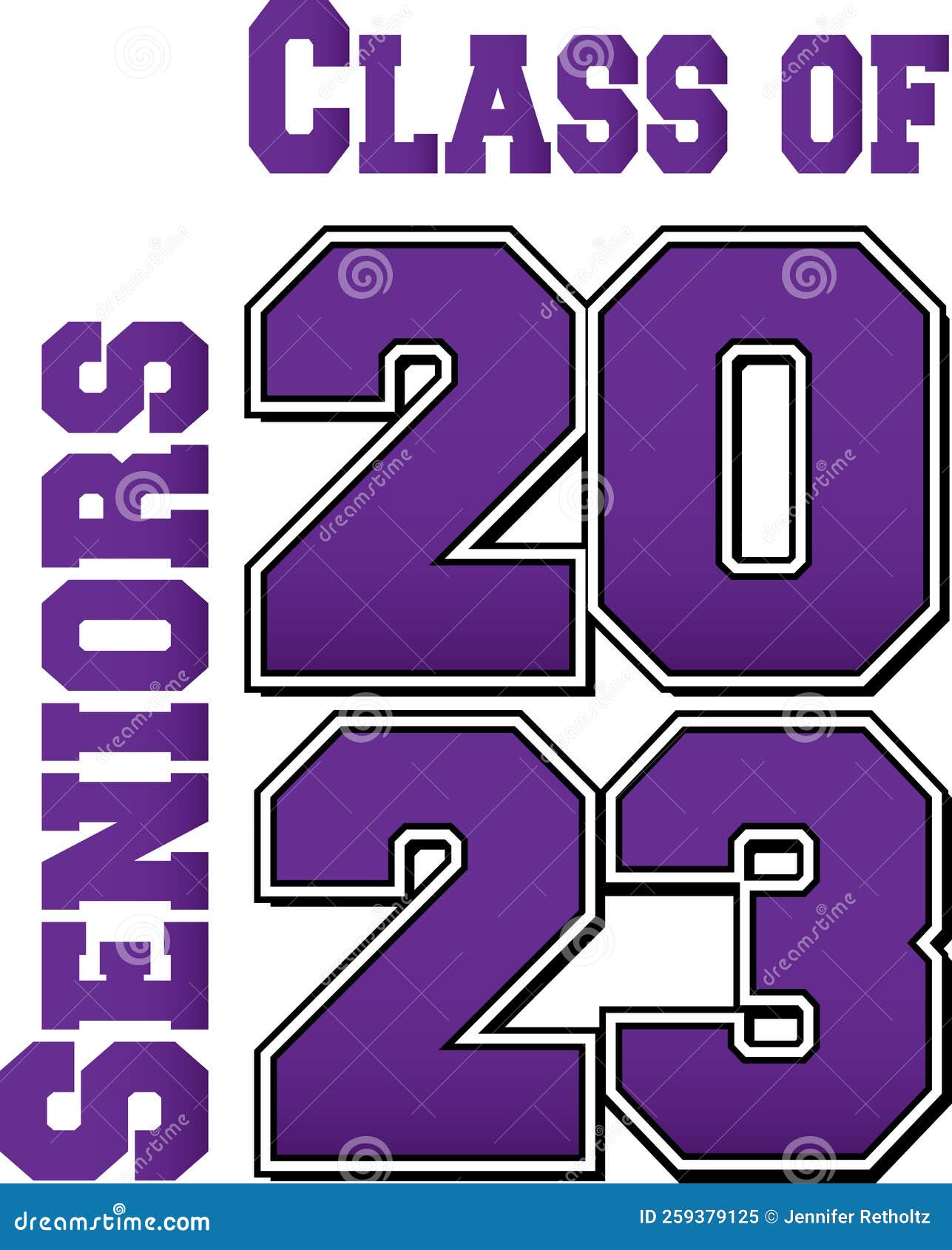 Purple Bold Class of 2023 Stacked Logo Stock Illustration ...