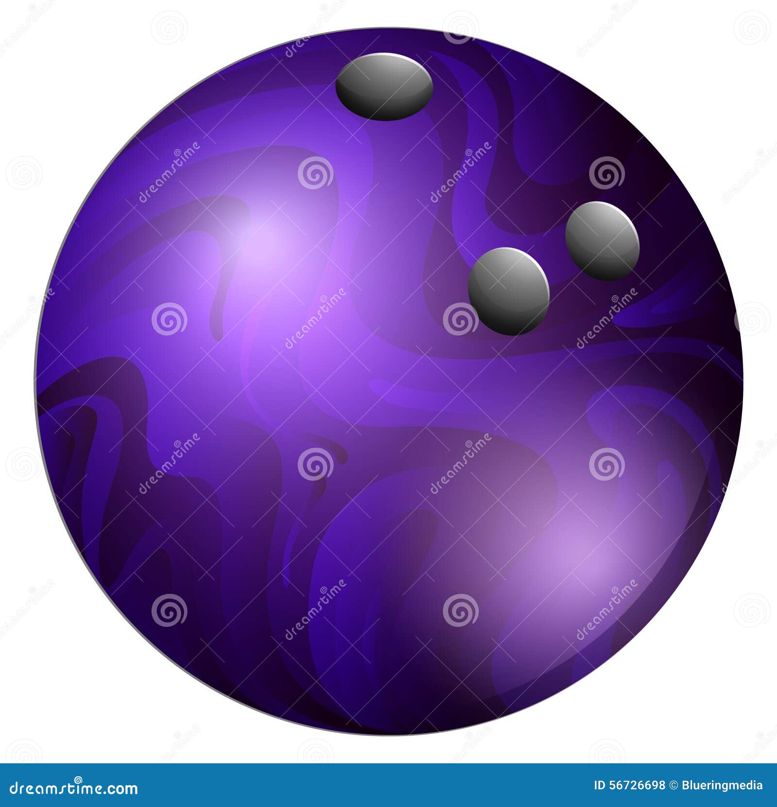 Purple Bowling Ball on White Stock Illustration - Illustration of ball ...