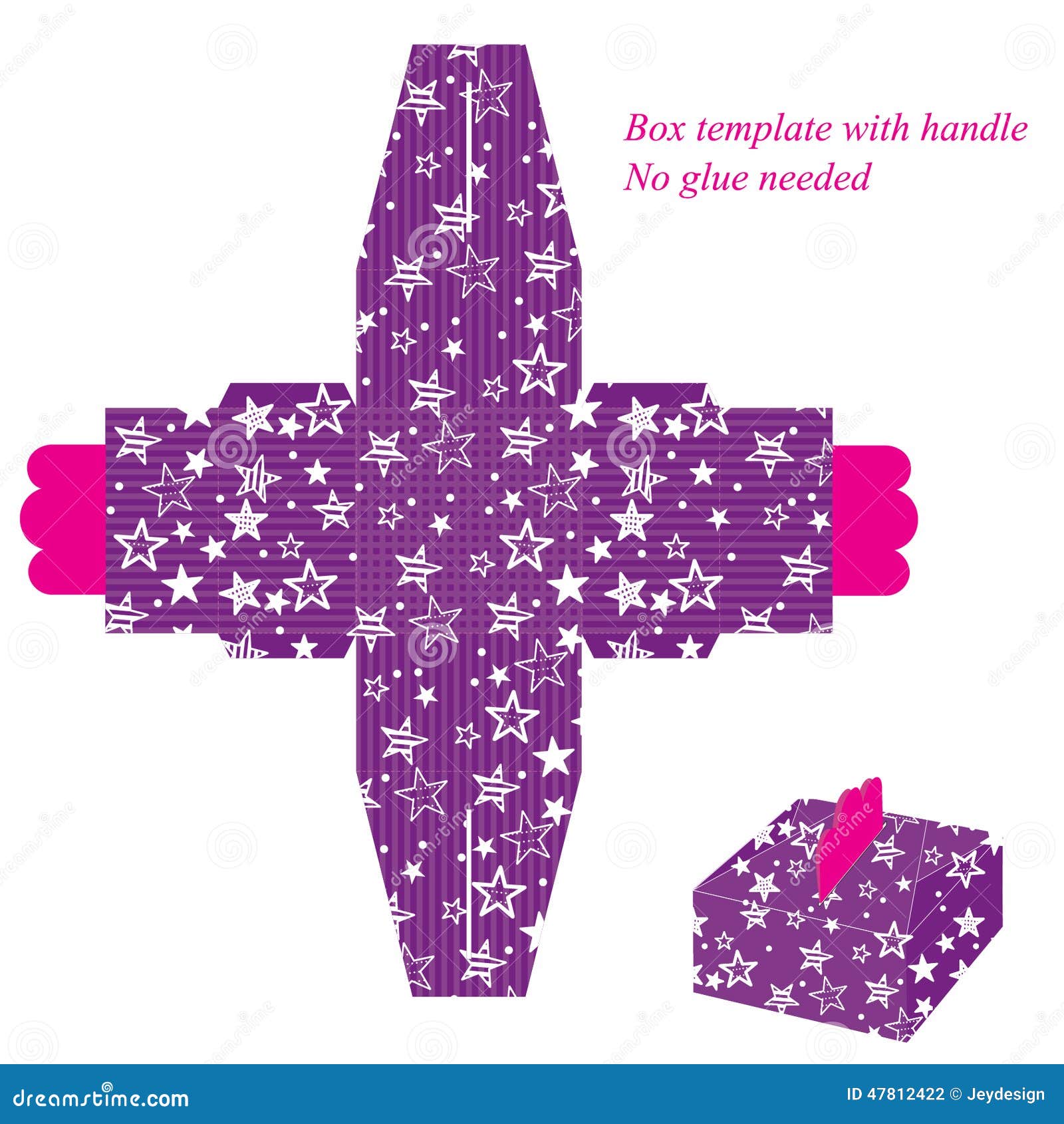 Purple Box Template with Star Pattern Stock Vector - Illustration of ...