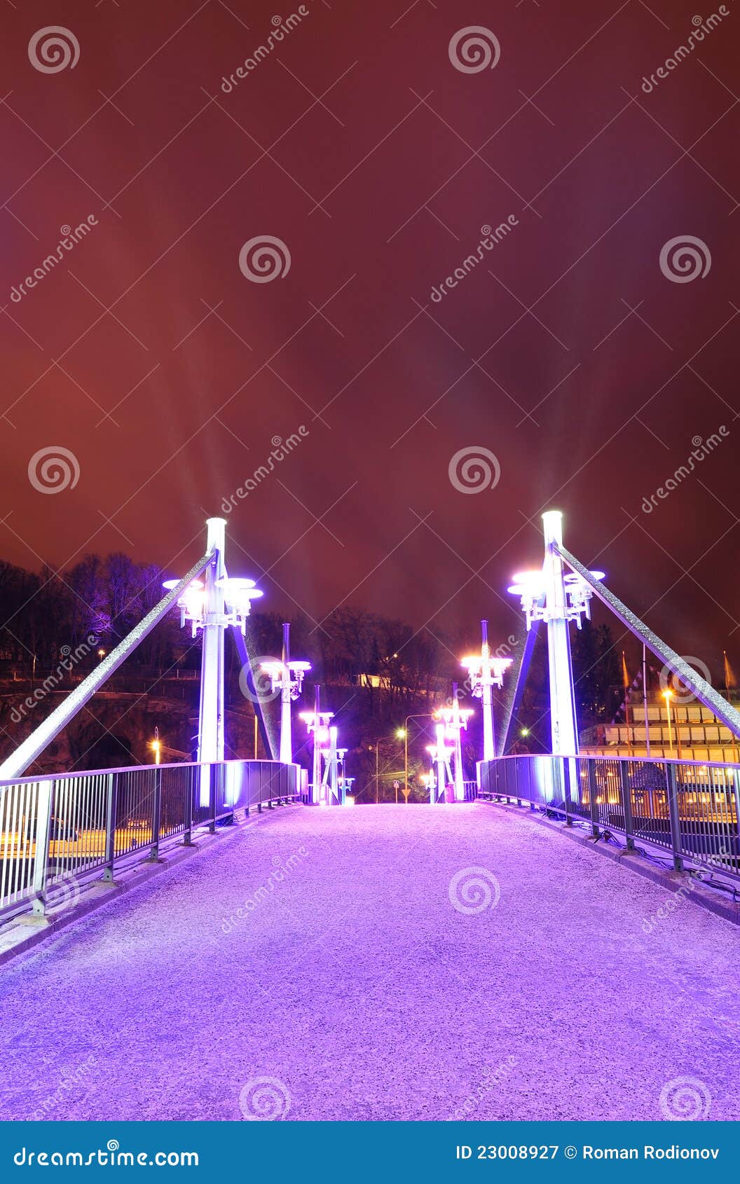 Purple bridge in Turku stock image. Image of lantern - 23008927