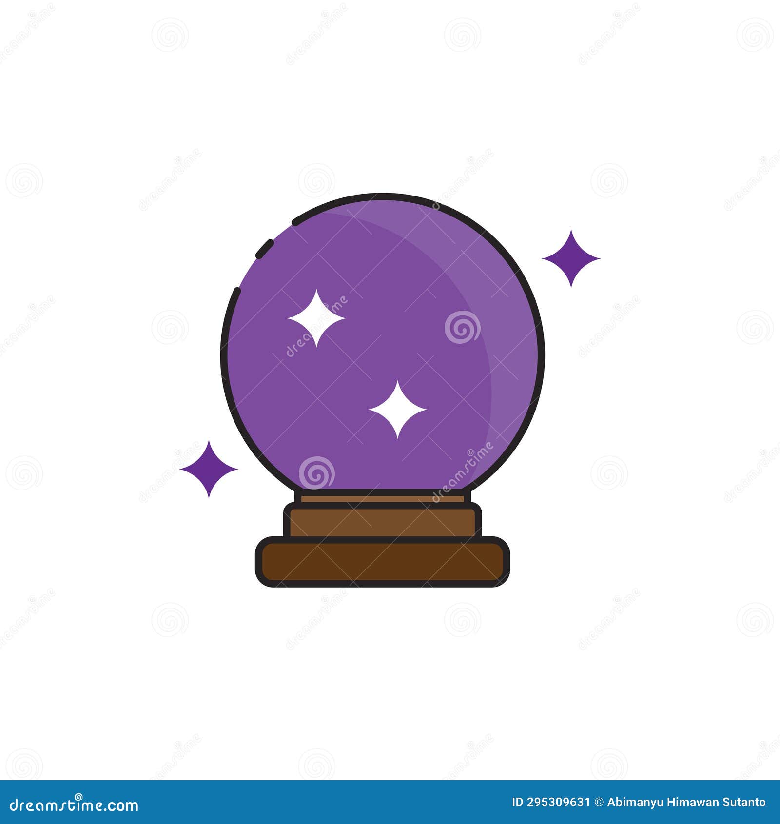 Purple and Brown Magic Ball Icon Vector Stock Vector - Illustration of ...