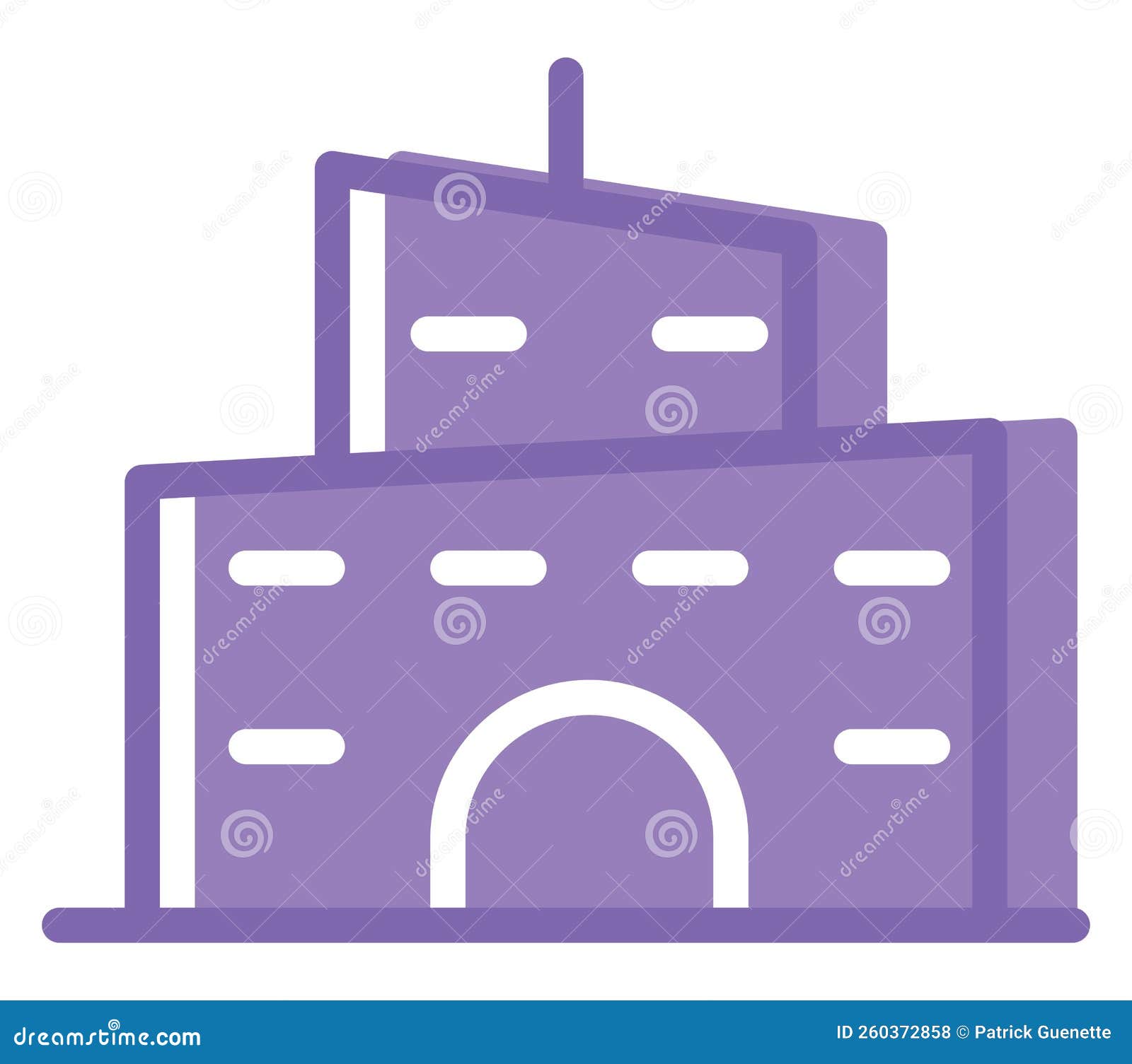 Purple Building with Small Windows, Icon Stock Vector - Illustration of ...