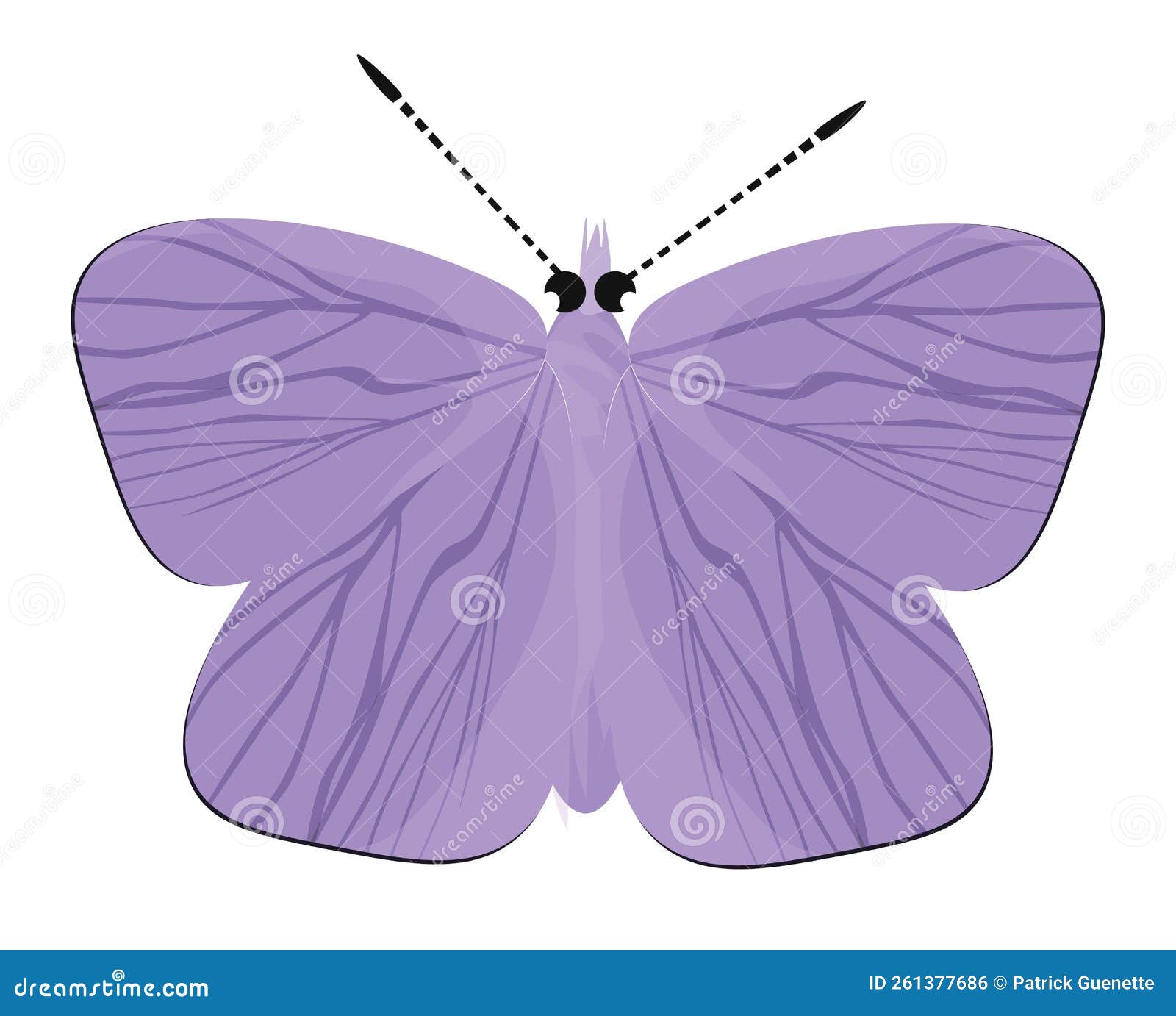 Purple butterfly, icon stock vector. Illustration of graphic - 261377686