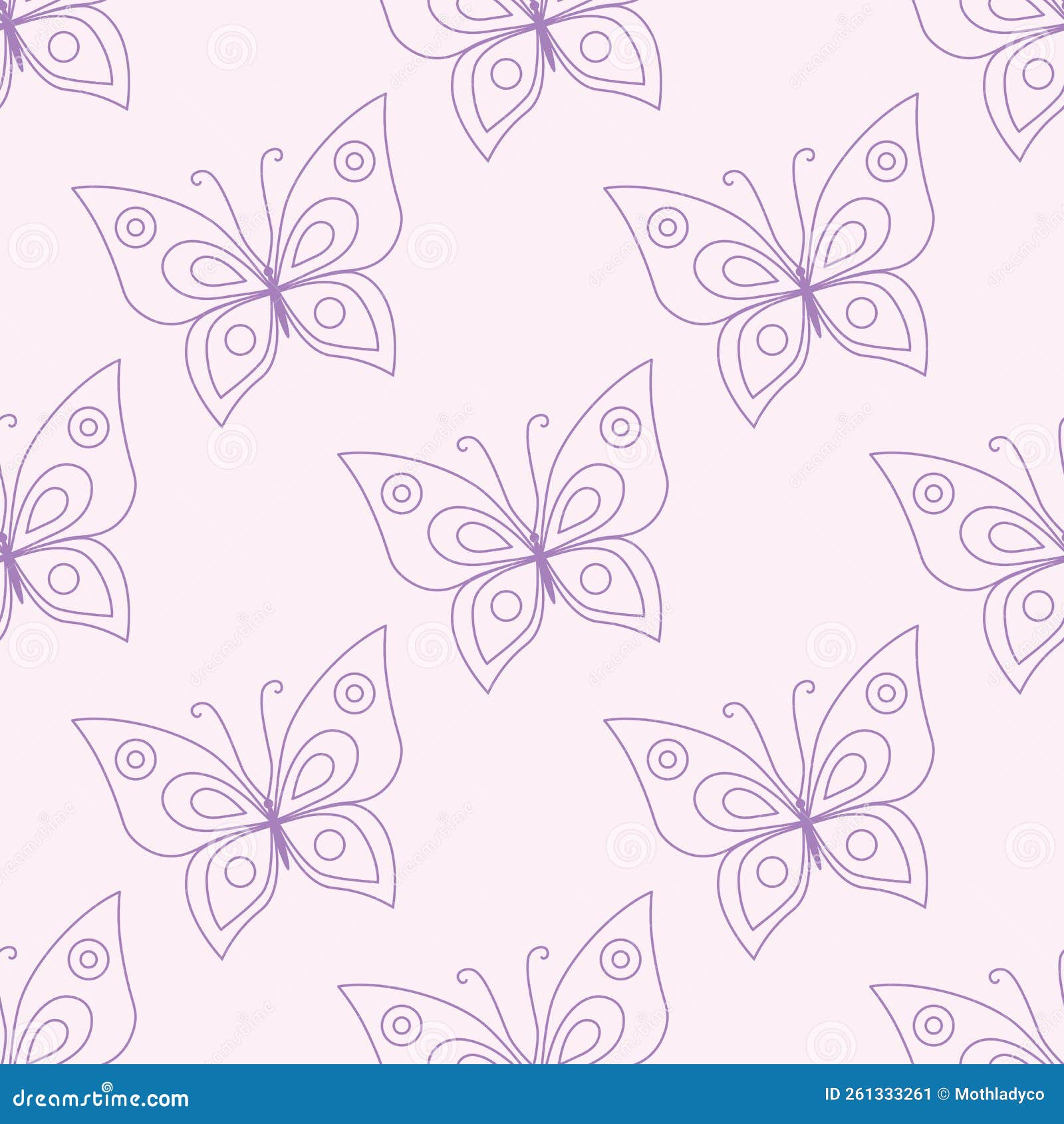 Purple Butterfly Vector Repeat Pattern Stock Illustration ...