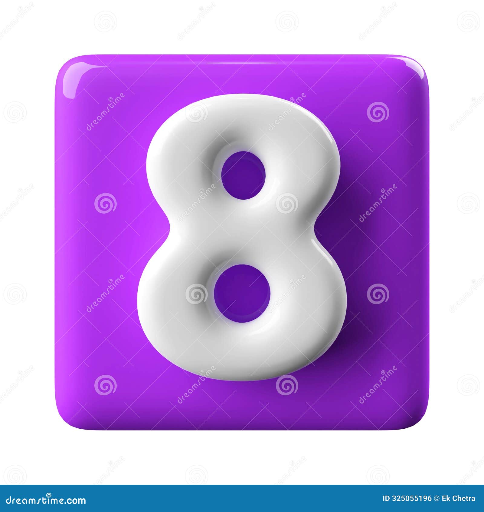 Purple Button 3D Number 8 stock illustration. Illustration of seven ...