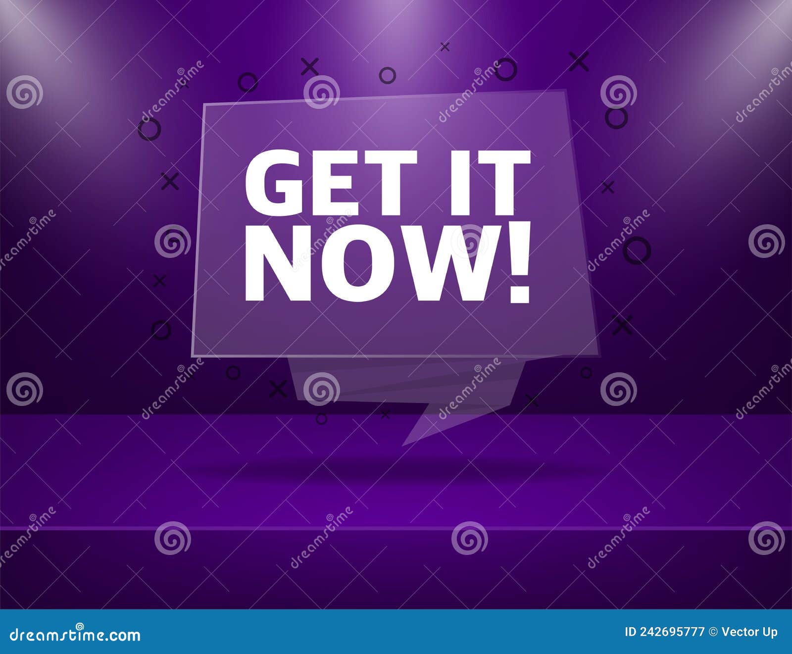 Purple Button with Get it Now. Vector Illustration Isolated Stock ...