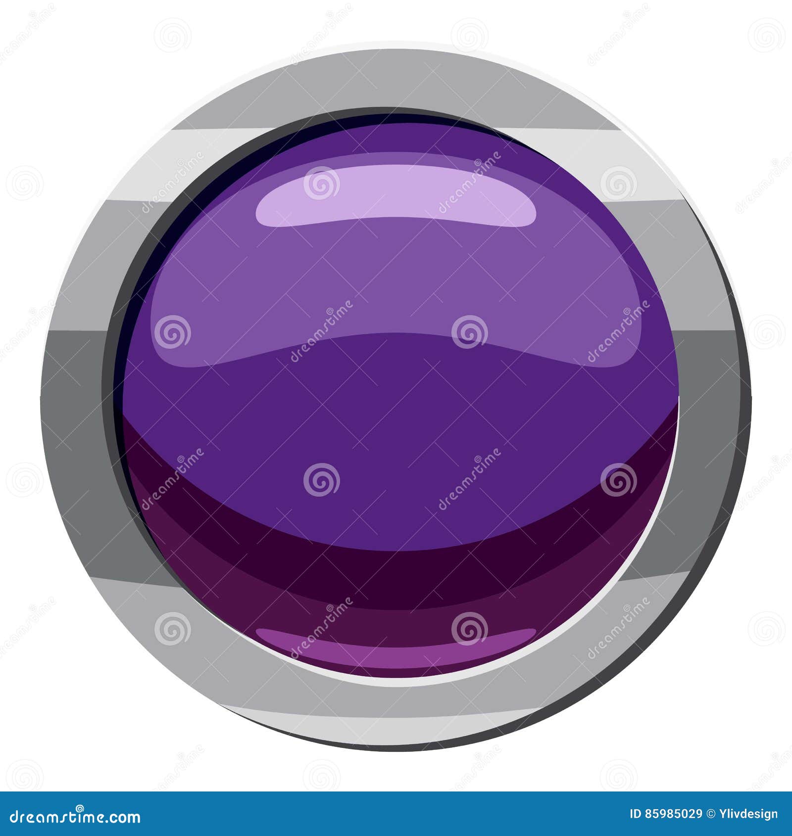 Purple Button Icon, Cartoon Style Stock Vector - Illustration of ...