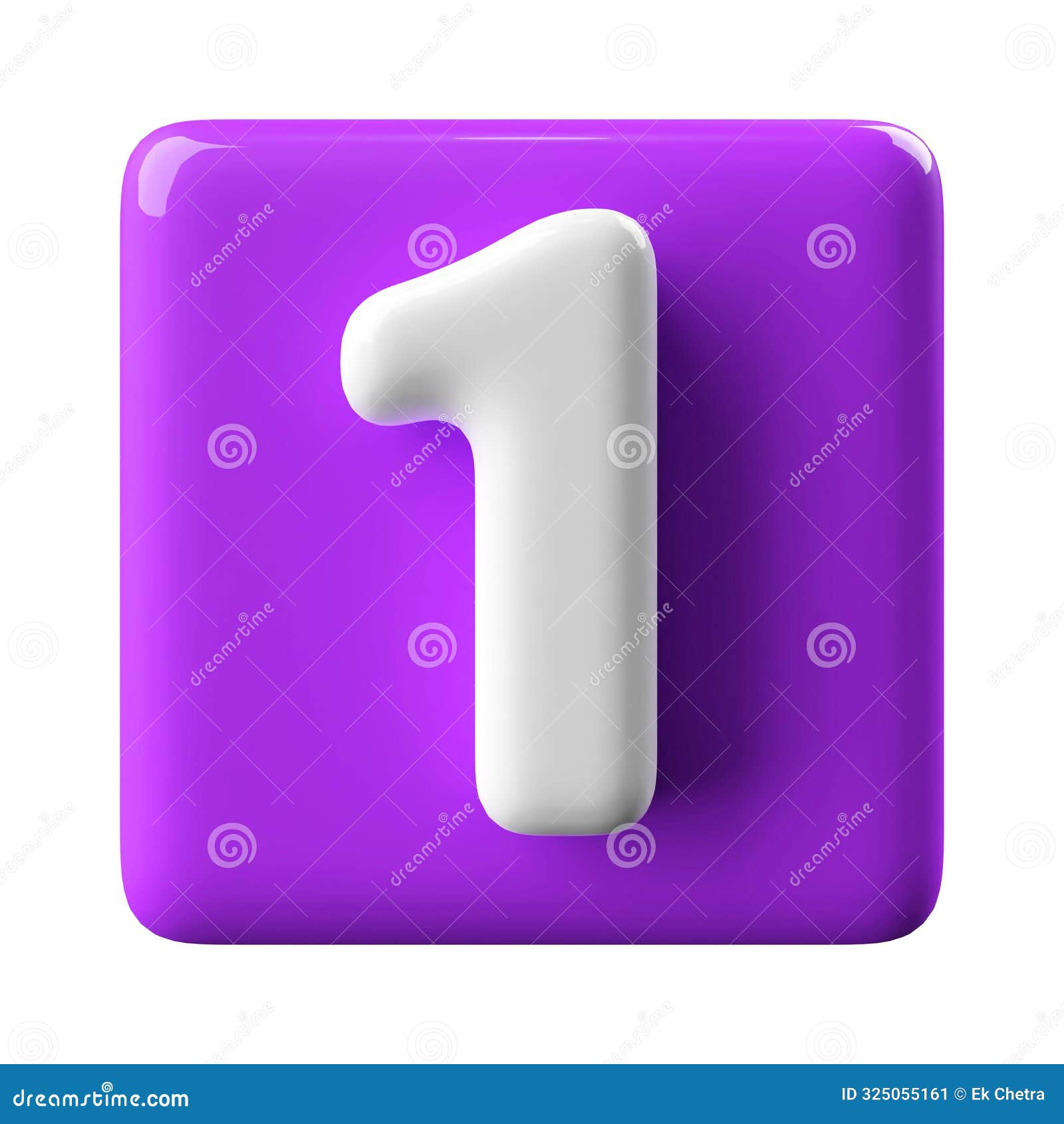 Purple Button 3D Number 1 stock illustration. Illustration of digit ...