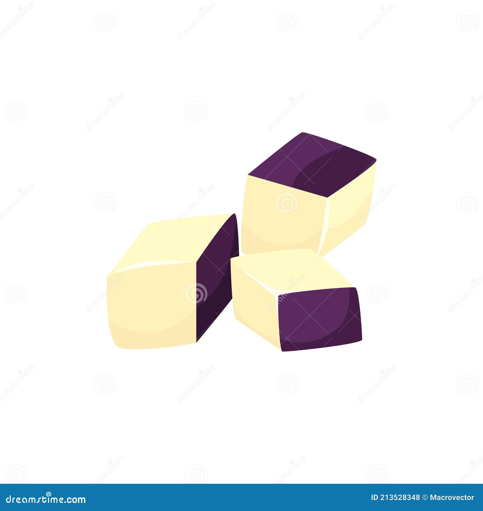 Purple Cabbage Cubes Composition Stock Vector - Illustration of organic ...