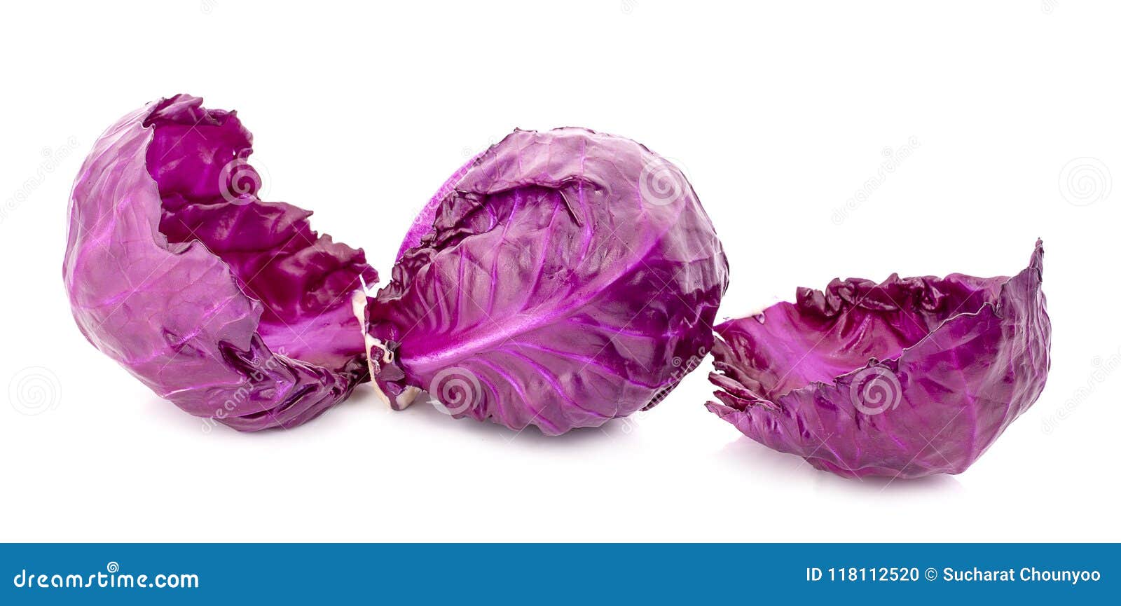 Purple Cabbage Isolated on White Background Stock Photo - Image of ...
