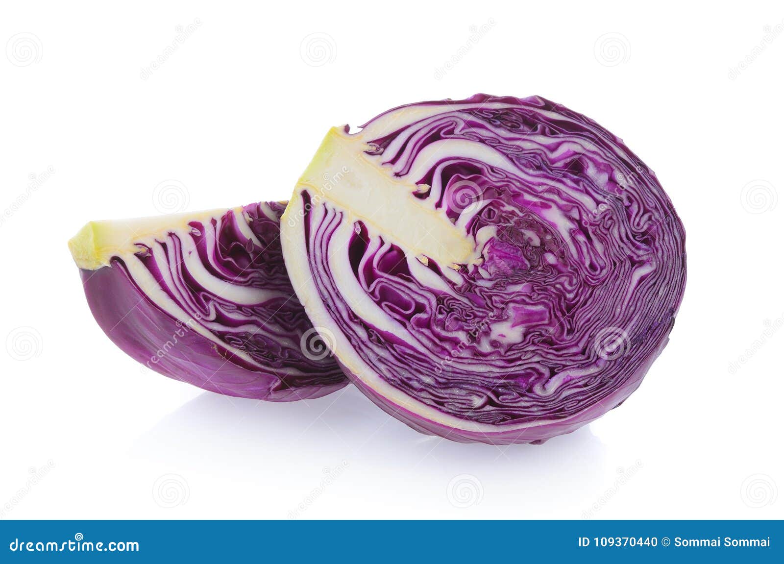Purple Cabbage Slice on White Background Stock Photo - Image of slice ...