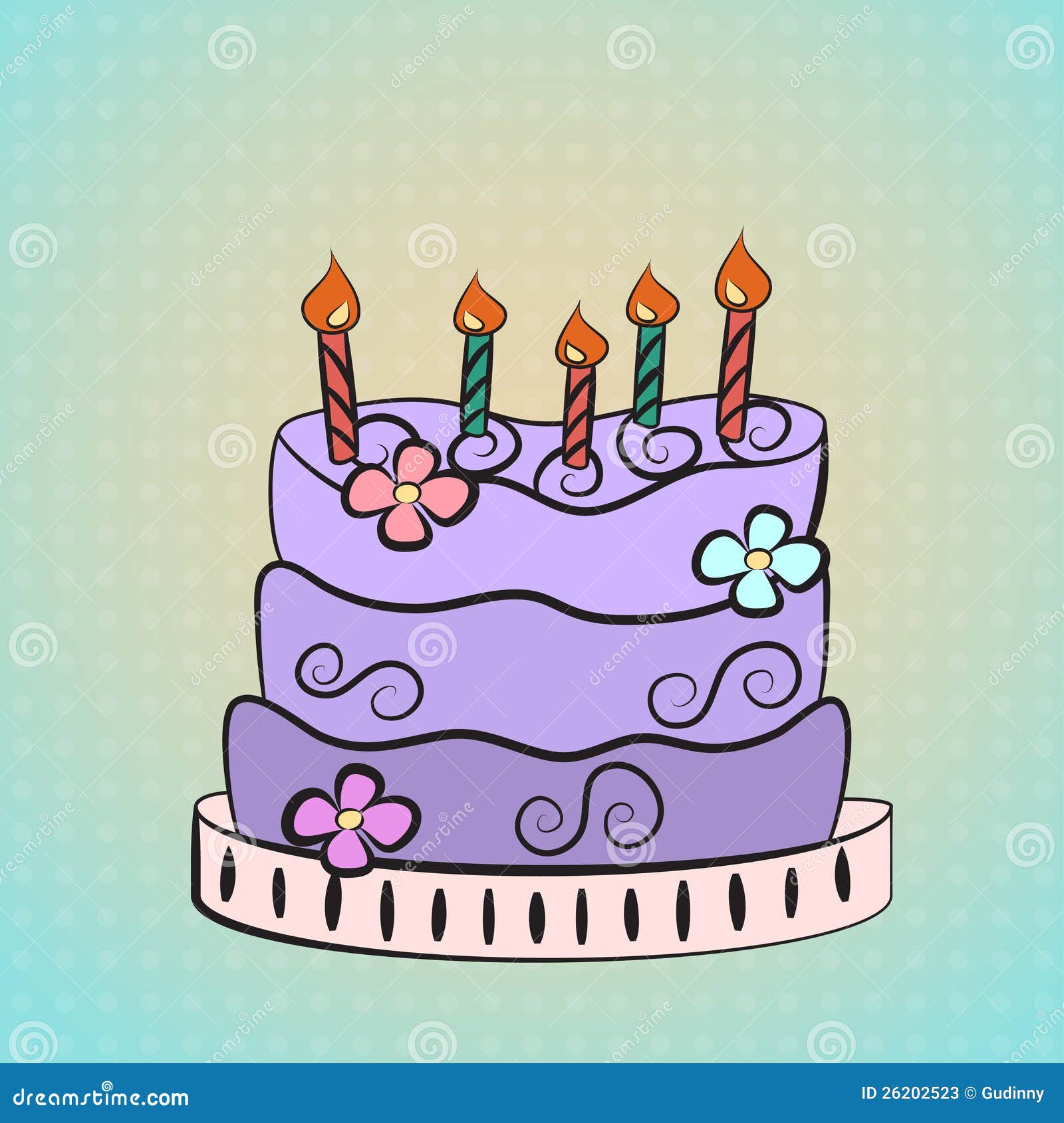 Purple Cake Cartoon Vector | CartoonDealer.com #252300067