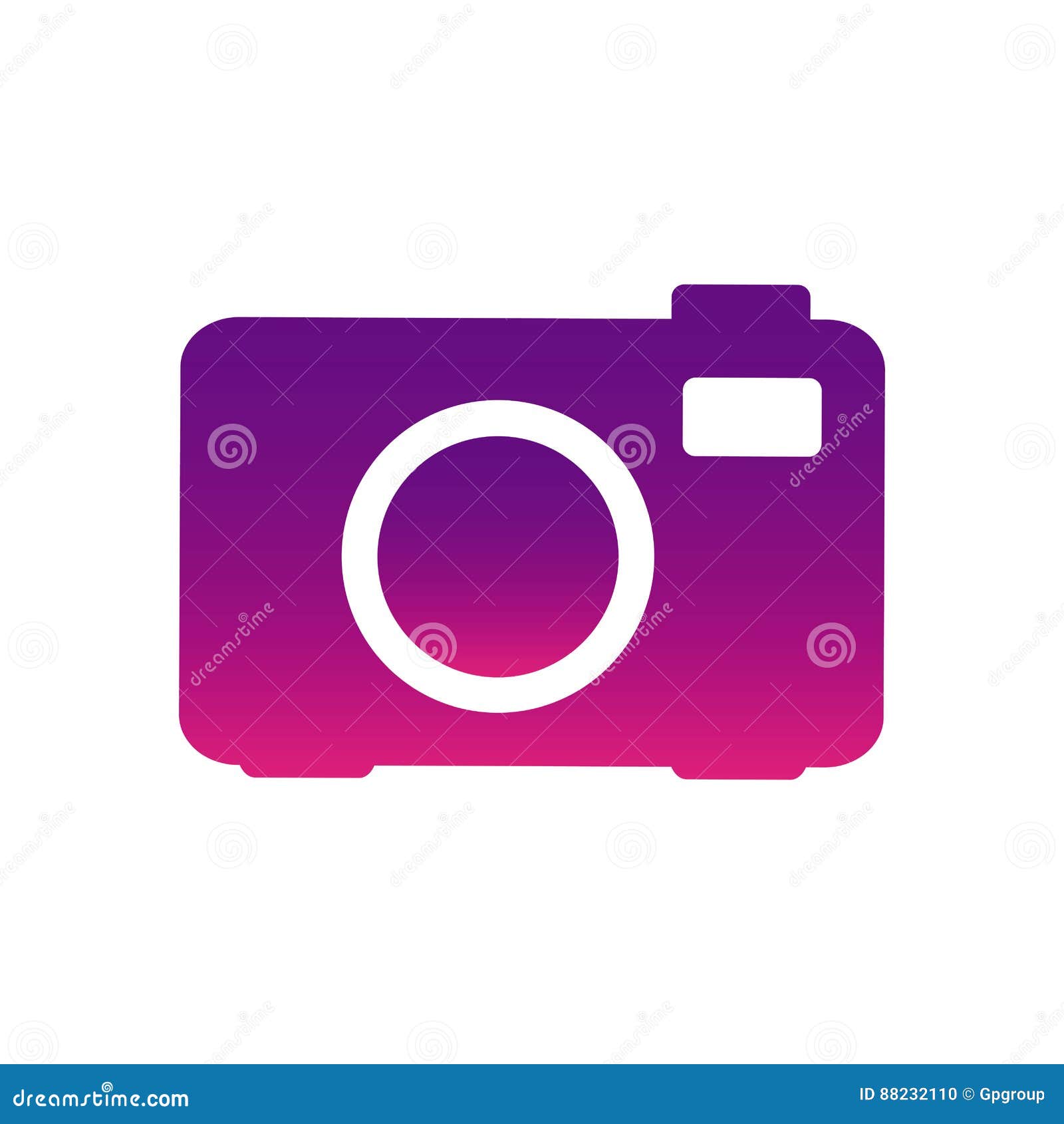 Purple camera photo icon stock illustration. Illustration of cinema ...