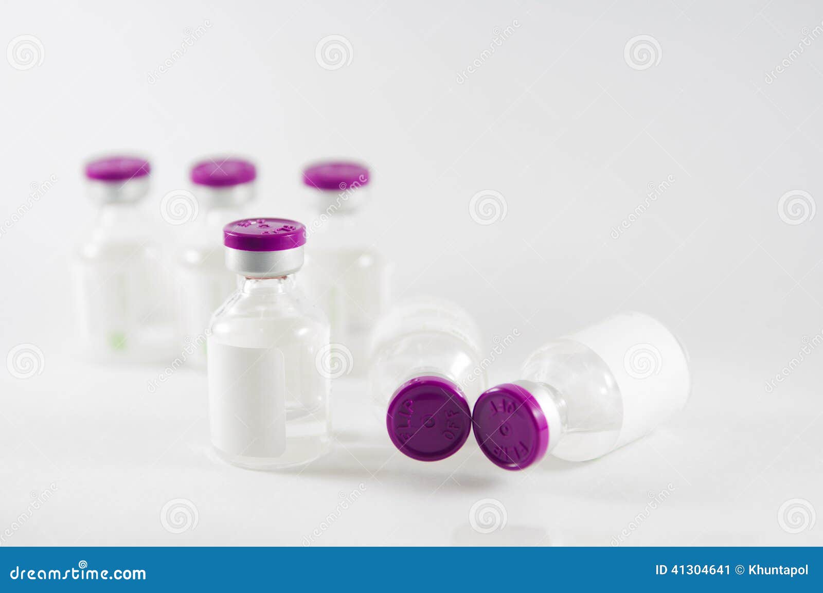 Purple cap injection vials stock image. Image of drug - 41304641