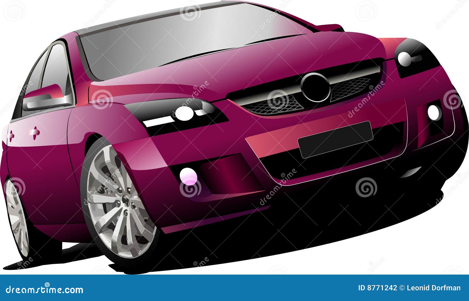 Purple Car Sedan on the Road Stock Vector - Illustration of engines ...