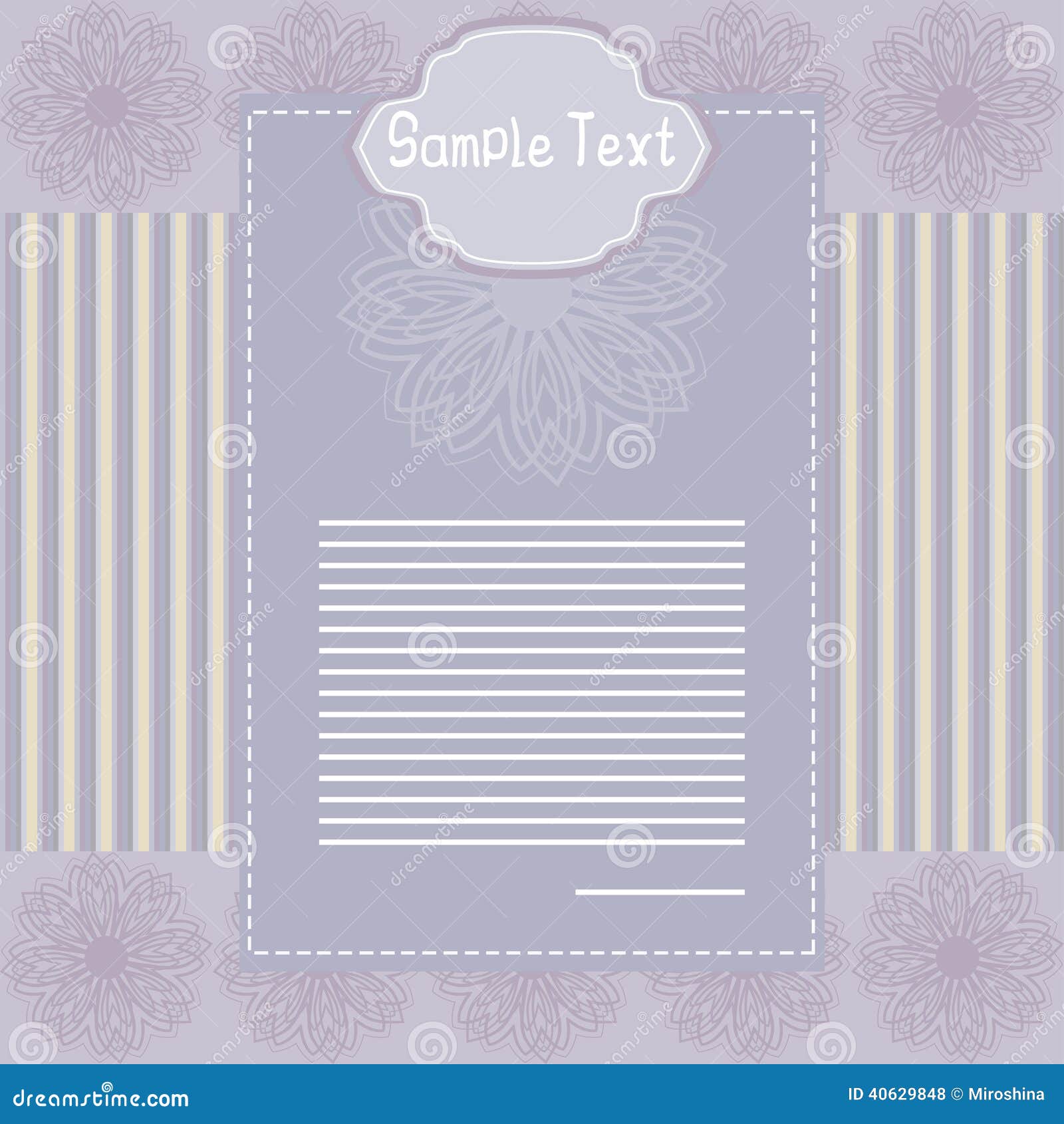 Purple Card with Template for Your Text Stock Vector - Illustration of ...