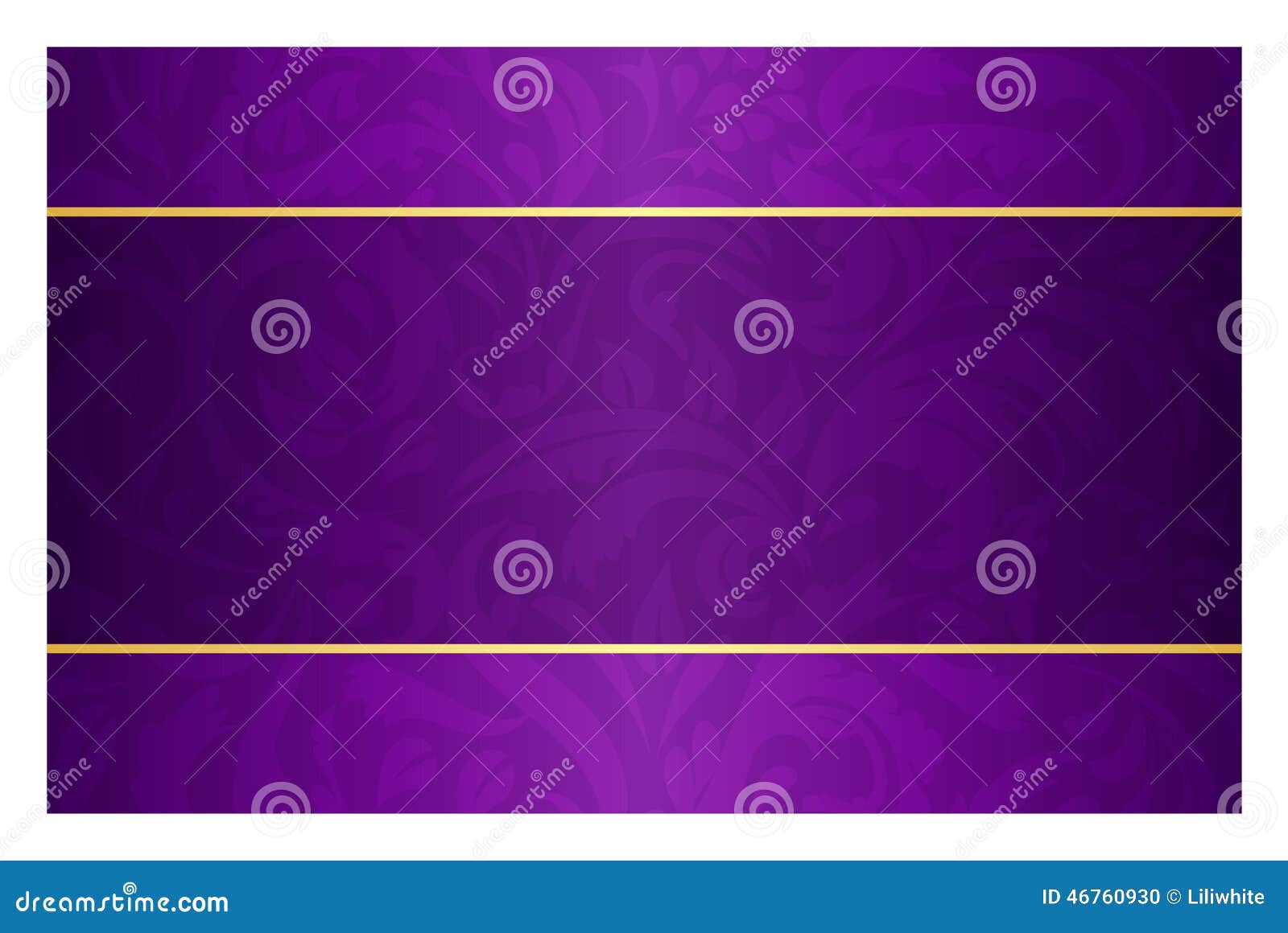 Purple Card with Vintage Pattern and Golden Label Stock Illustration ...