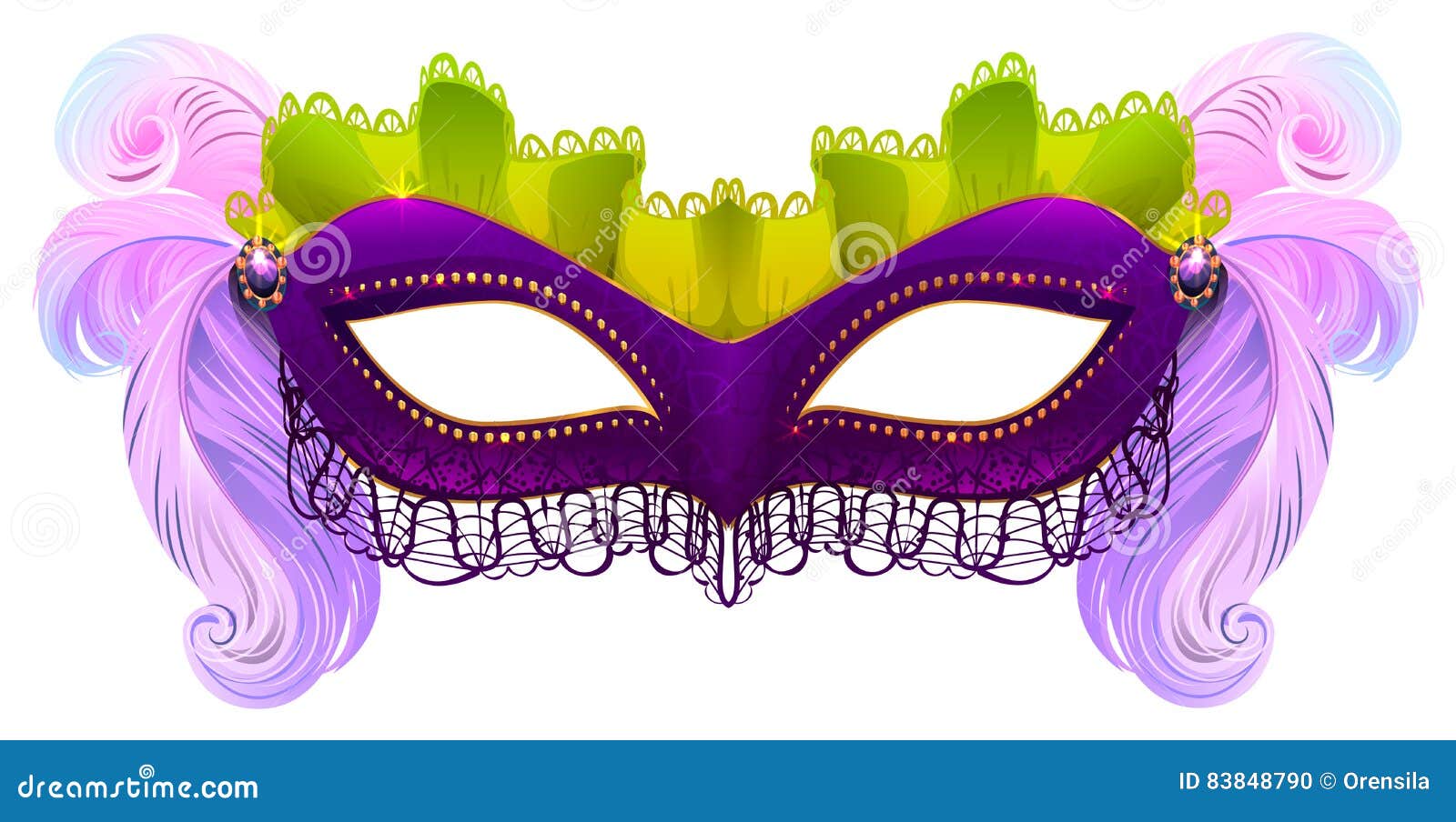 Purple Carnival Mask with Feathers Stock Vector - Illustration of ...