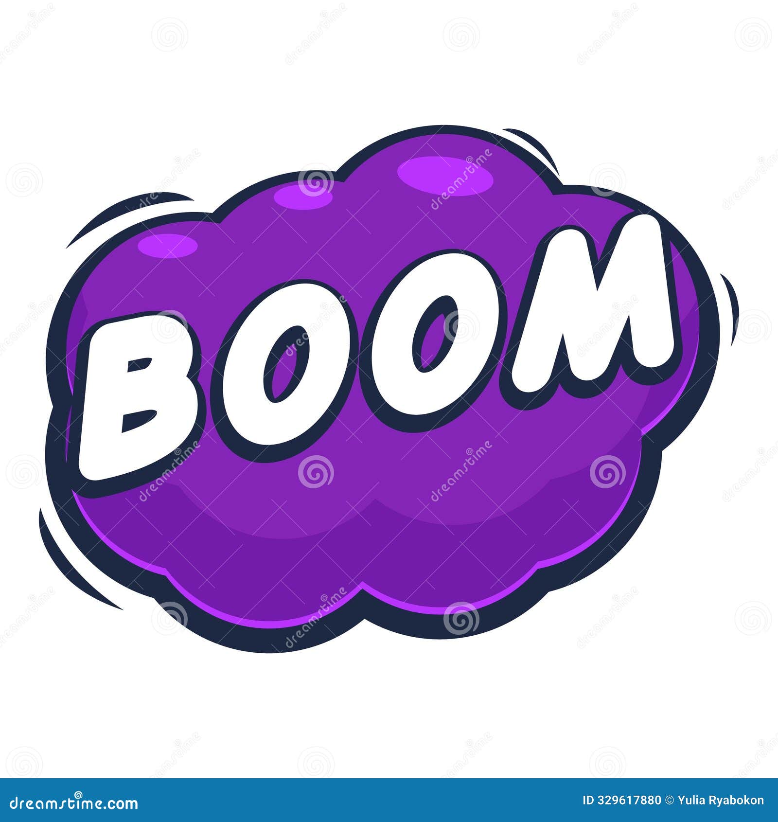 Purple Cartoon Explosion Cloud with Text Saying Boom Stock Vector ...