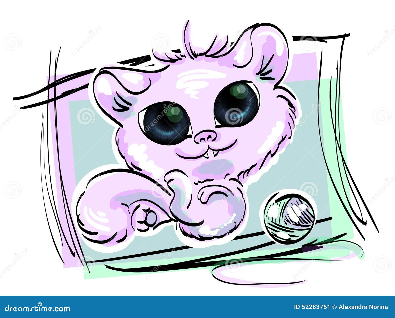 Purple cat stock vector. Illustration of purple, kitten - 52283761