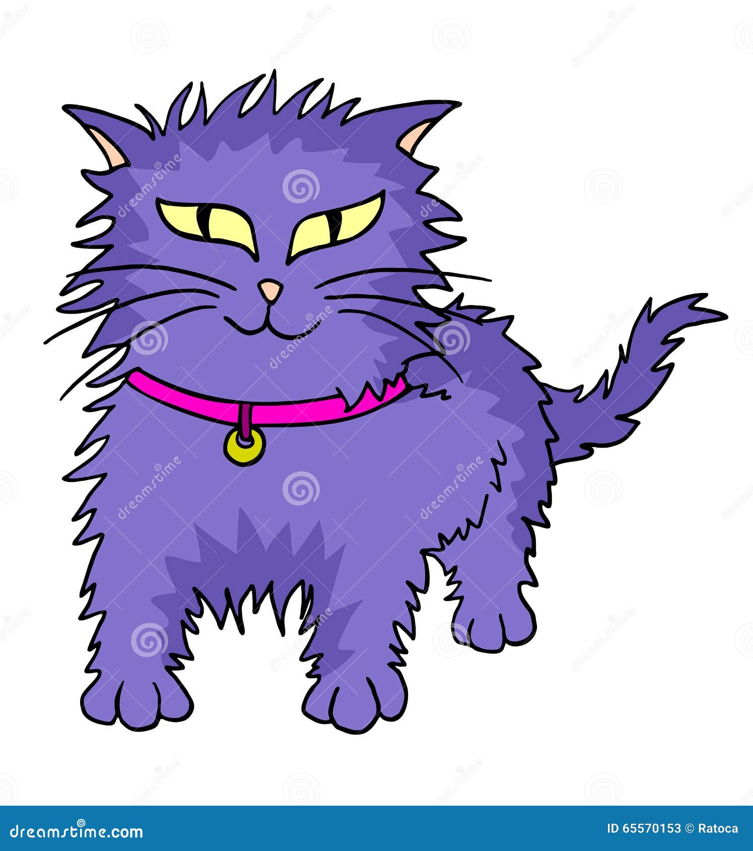 Purple cat stock vector. Illustration of animal, style - 65570153