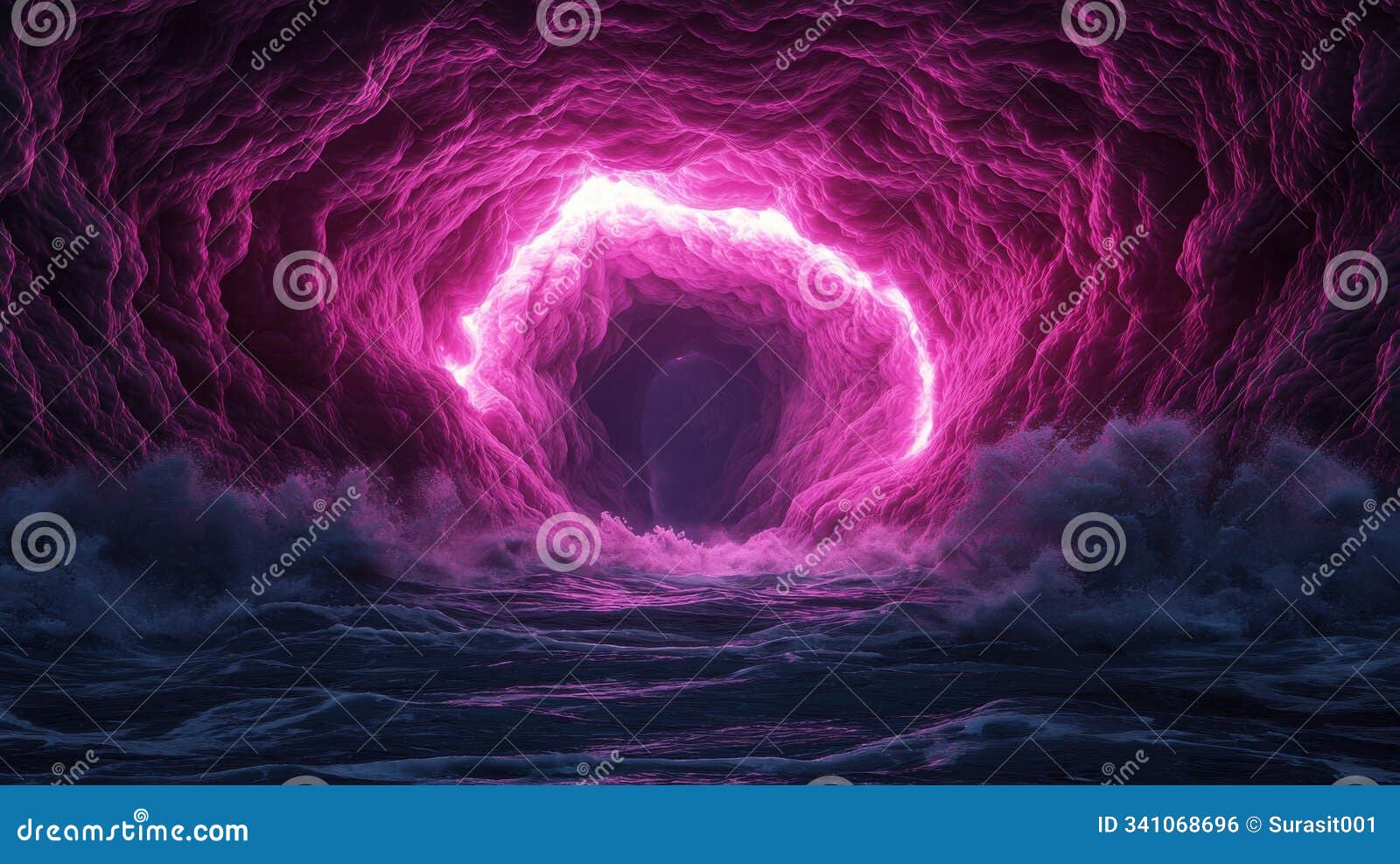 Purple Cave With Gems Watercolor Background Royalty-Free Stock Photo ...
