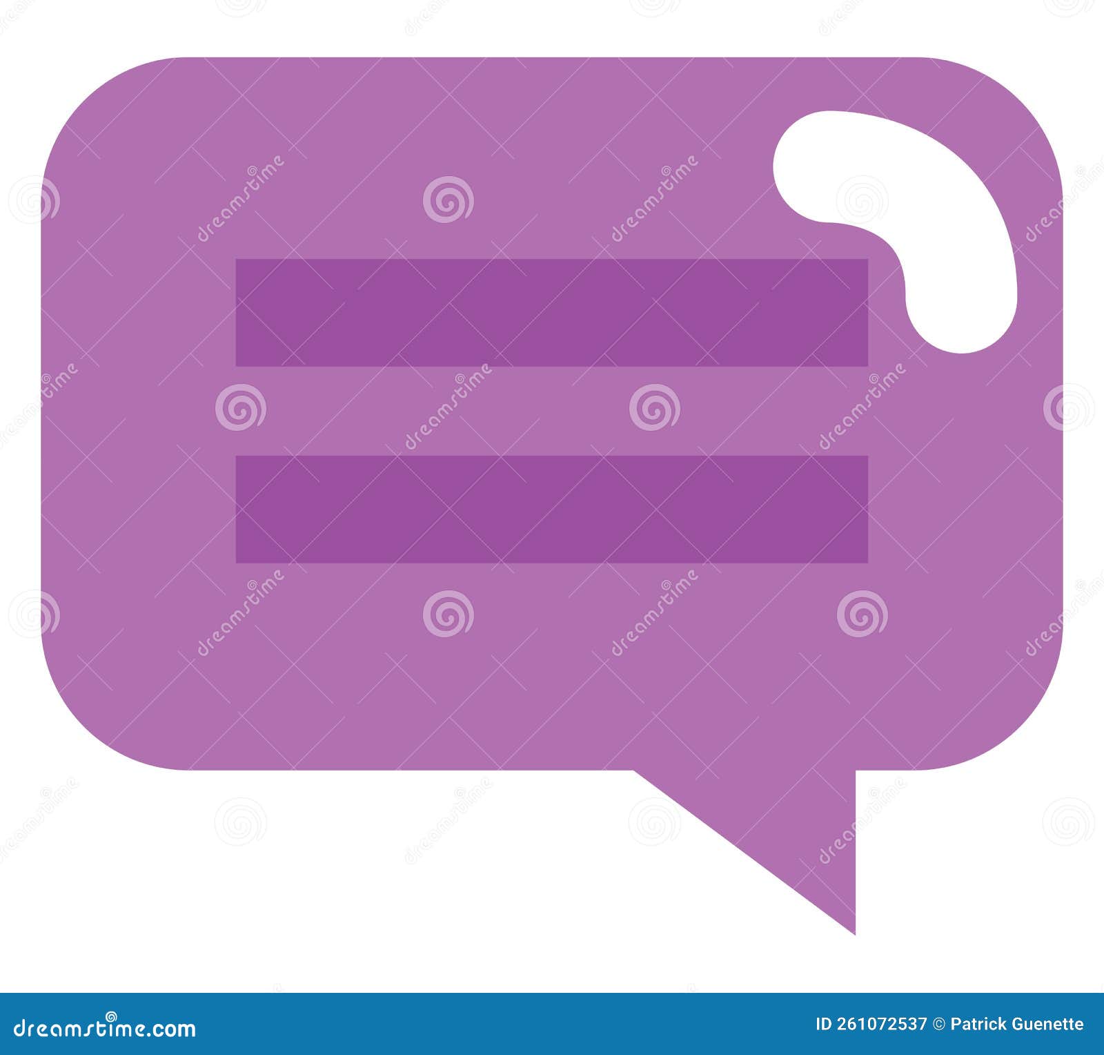 Purple chat head, icon stock vector. Illustration of emoticon - 261072537