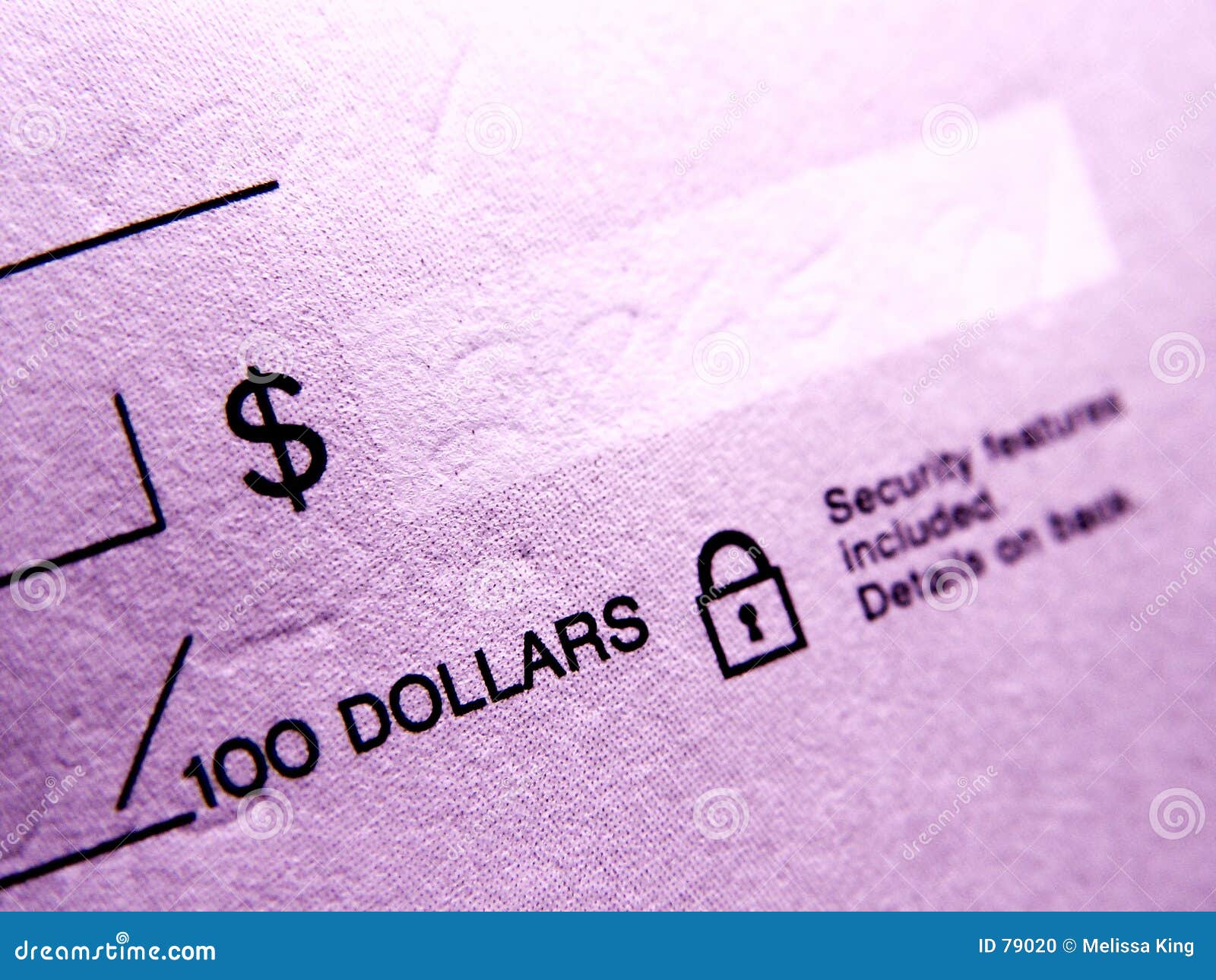 Purple Check with imprint stock photo. Image of paper, blank - 79020