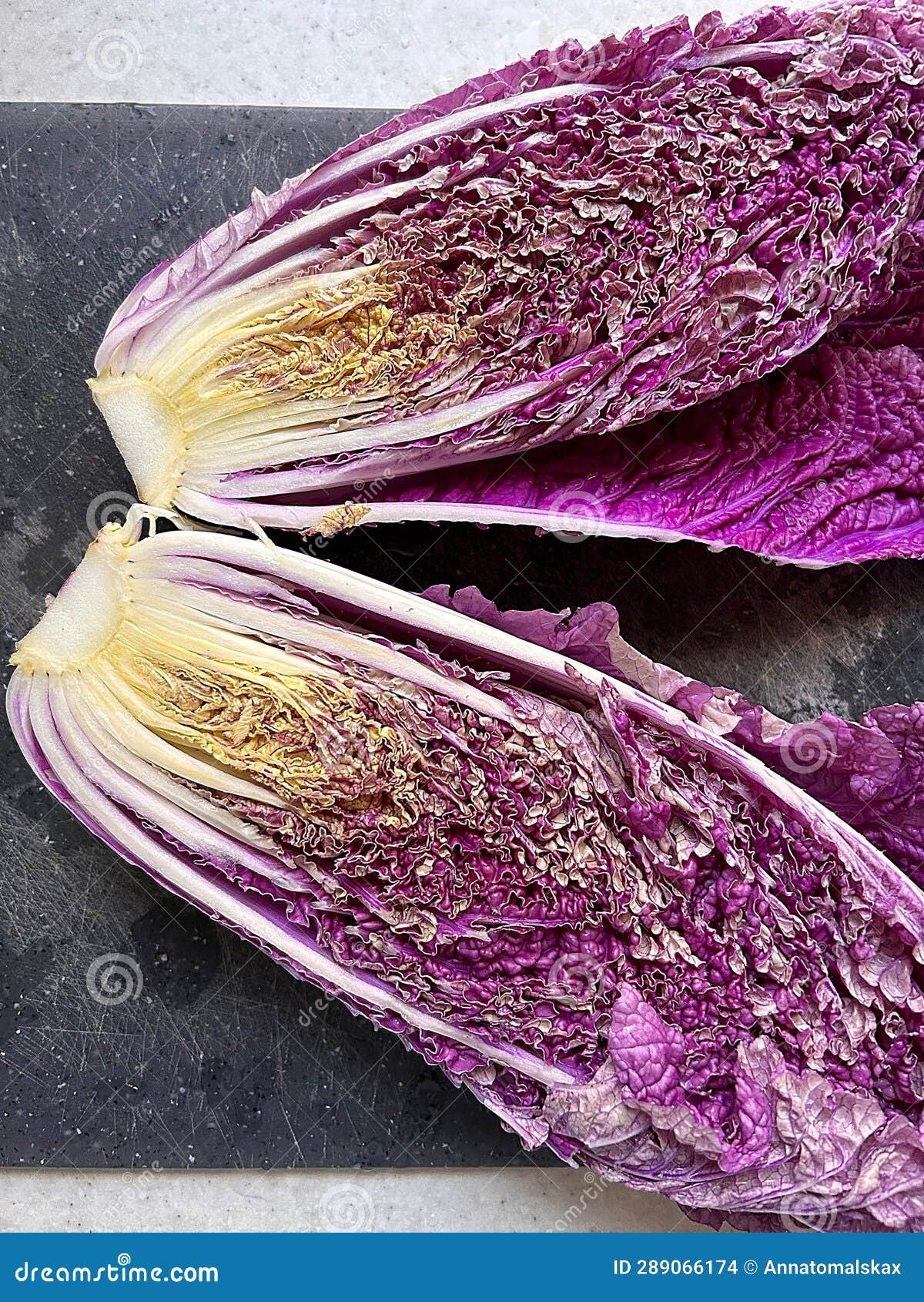 Purple Chinese Cabbage, Vegetable, Purple Vegetable on a Wooden Board ...