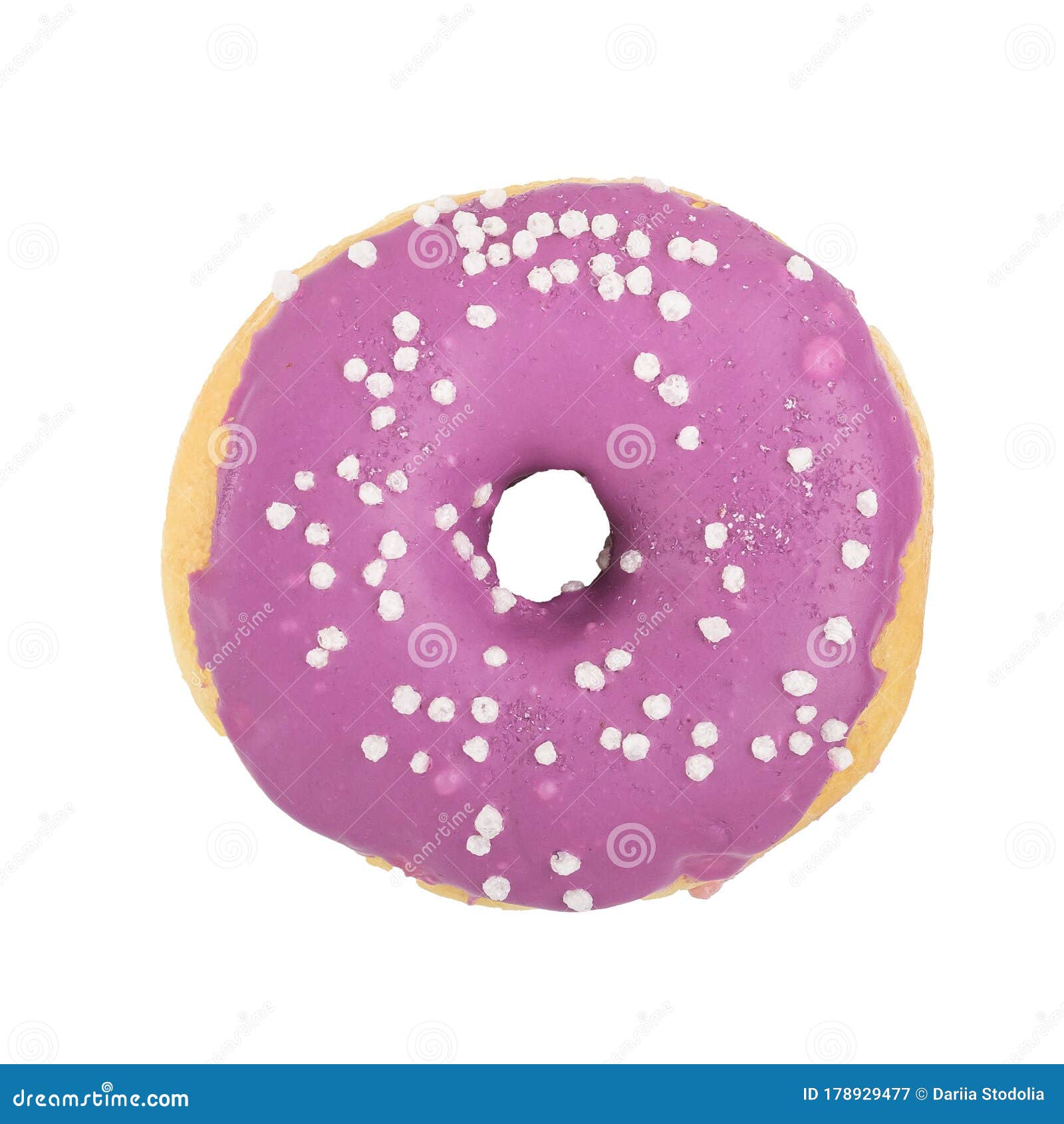 Purple Chocolate Donut With Chocolate Crumbles, Isolated, White ...