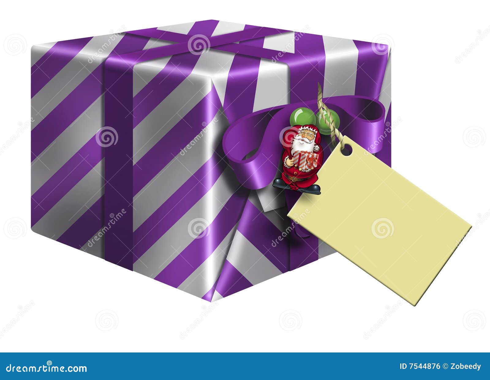 Purple Christmas Gift Box & Card Stock Illustration - Illustration of ...