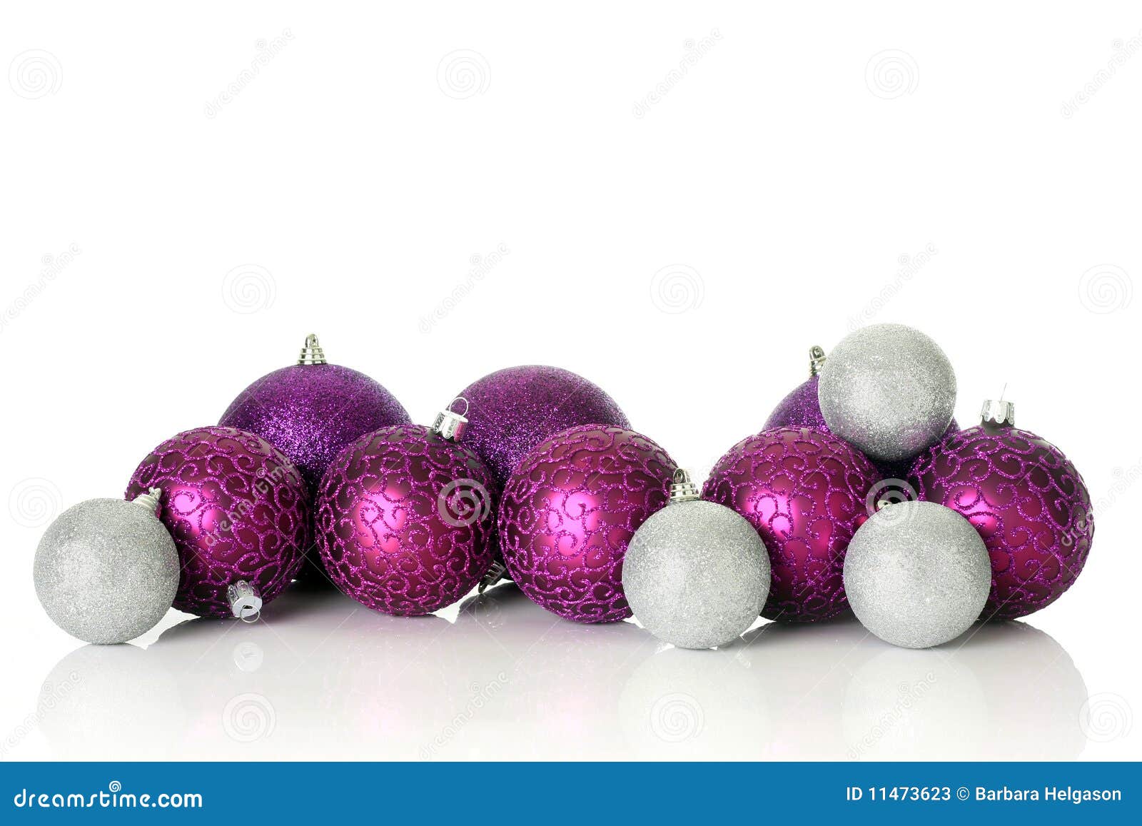 Purple Christmas ornaments stock image. Image of studio - 11473623