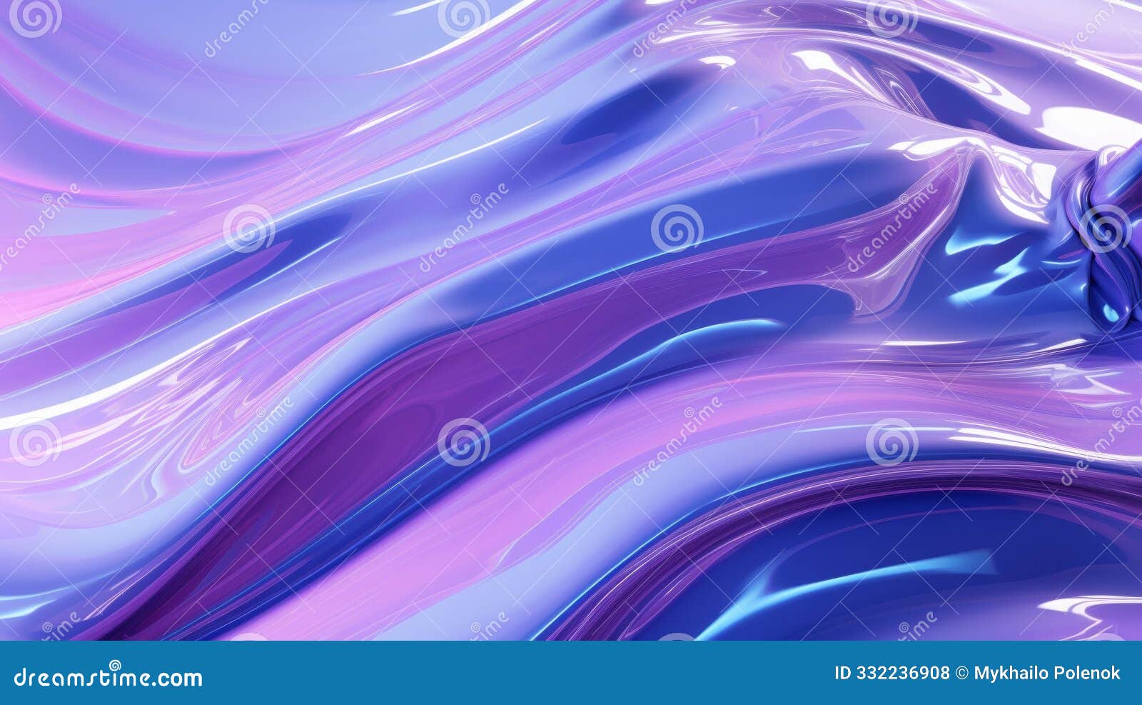 Purple Chrome Plastic Abstract Waving Background Surface. Neural ...