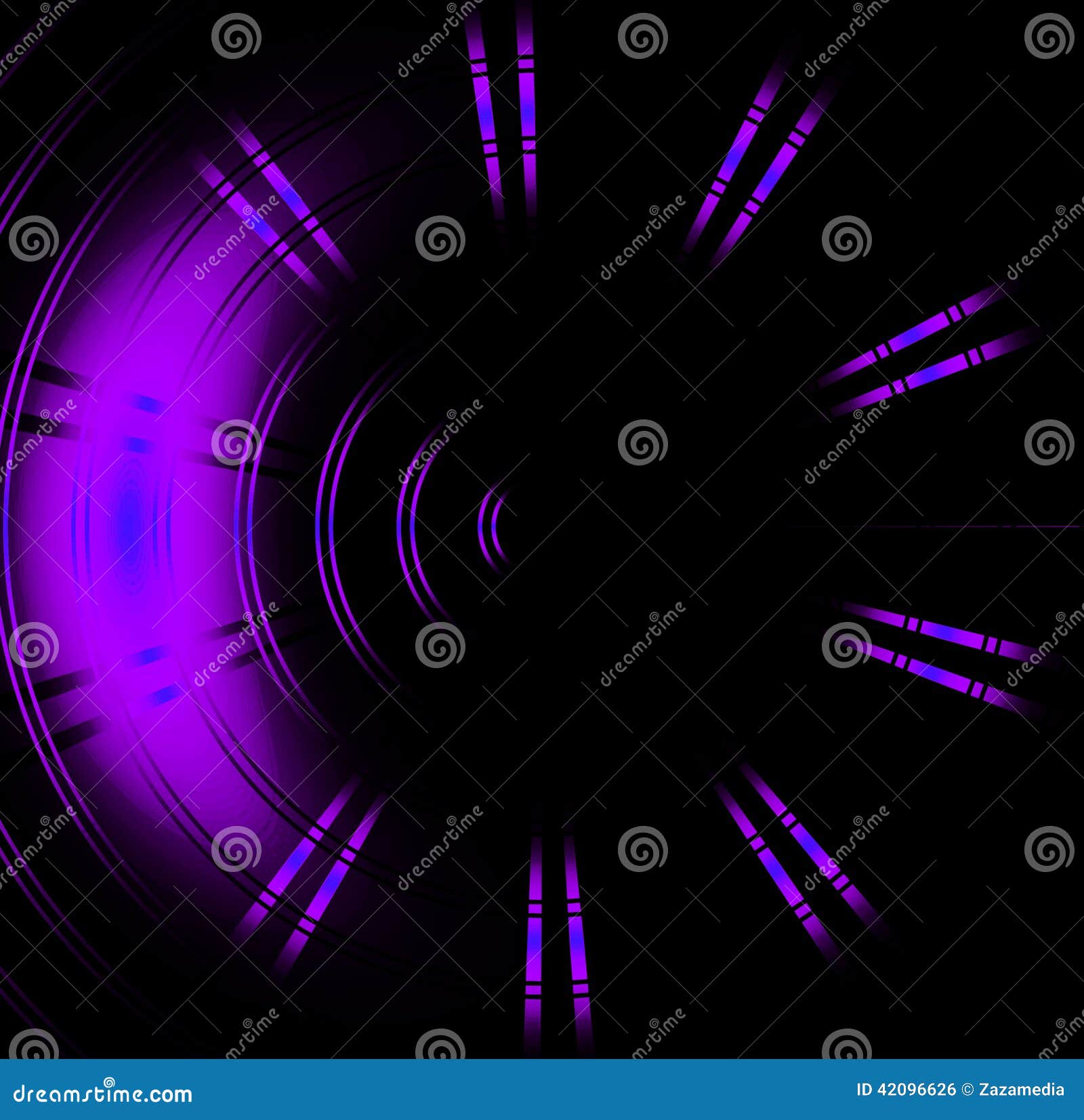 Purple Circle Light Effect Background. Swirl Glow Magic Line Trail ...